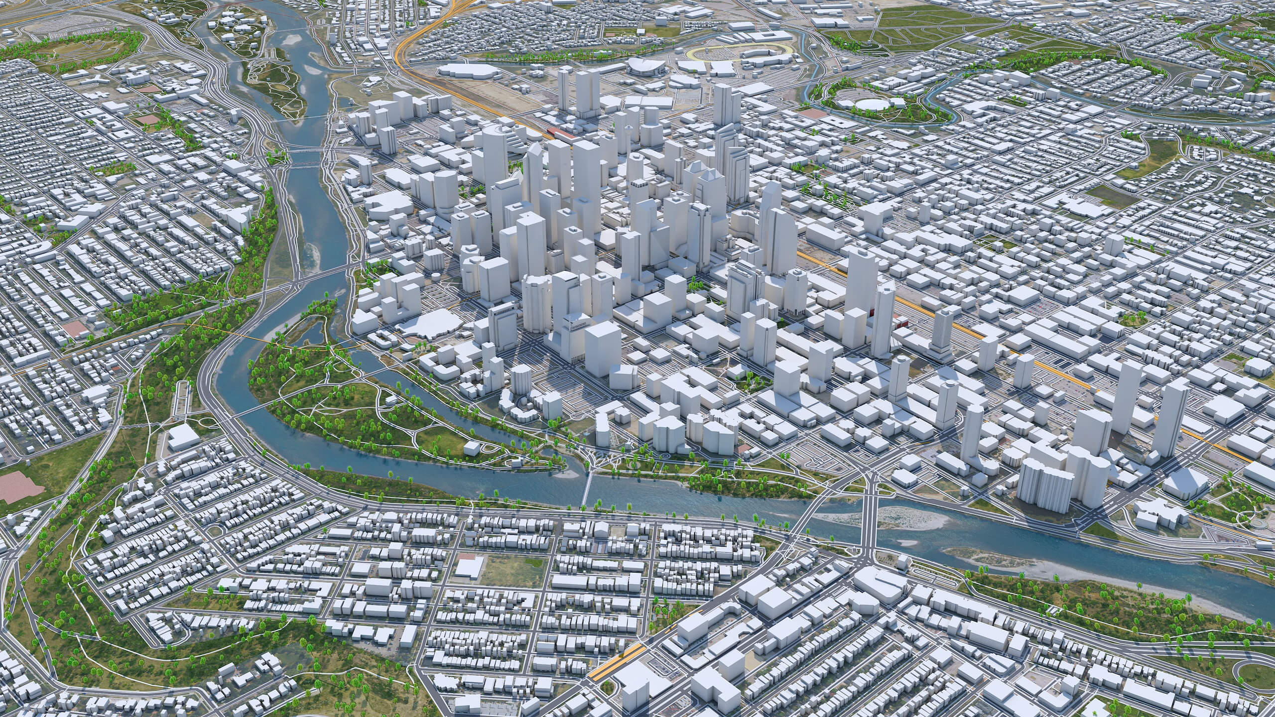 Calgary, Canada 60km - 3D Model by 3dstudio