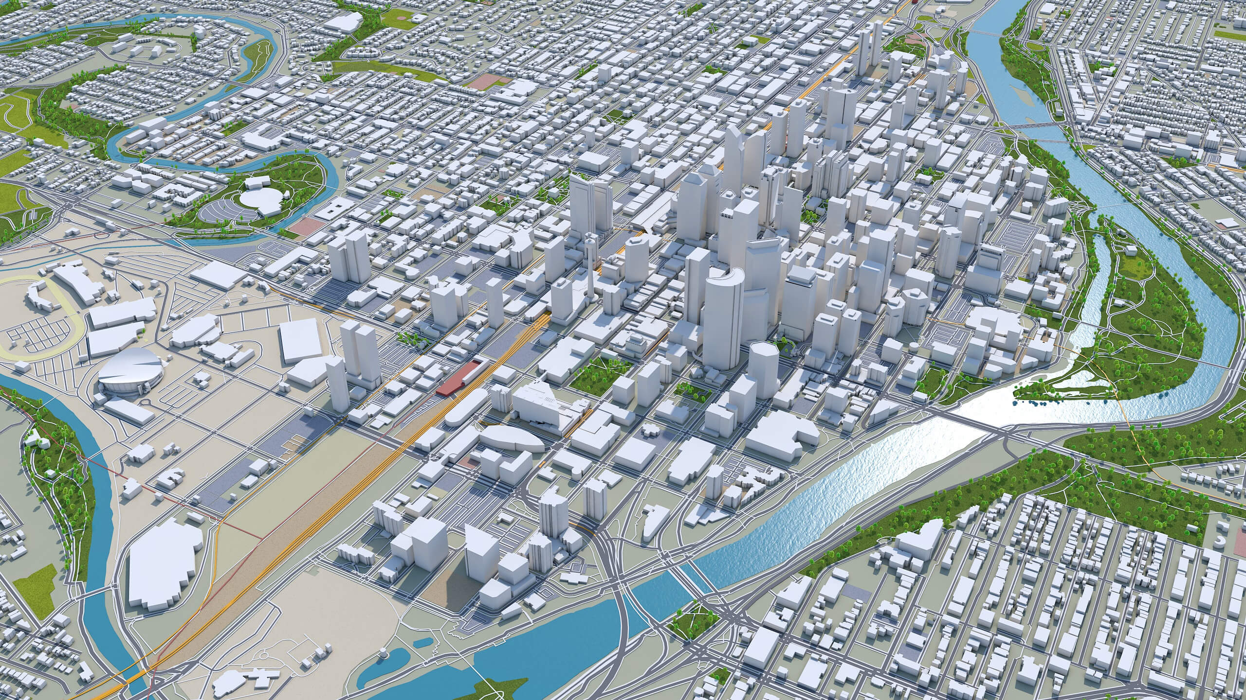 Calgary, Canada 60km - 3D Model by 3dstudio