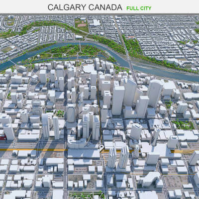 Calgary, Canada 60km - 3D Model by 3dstudio