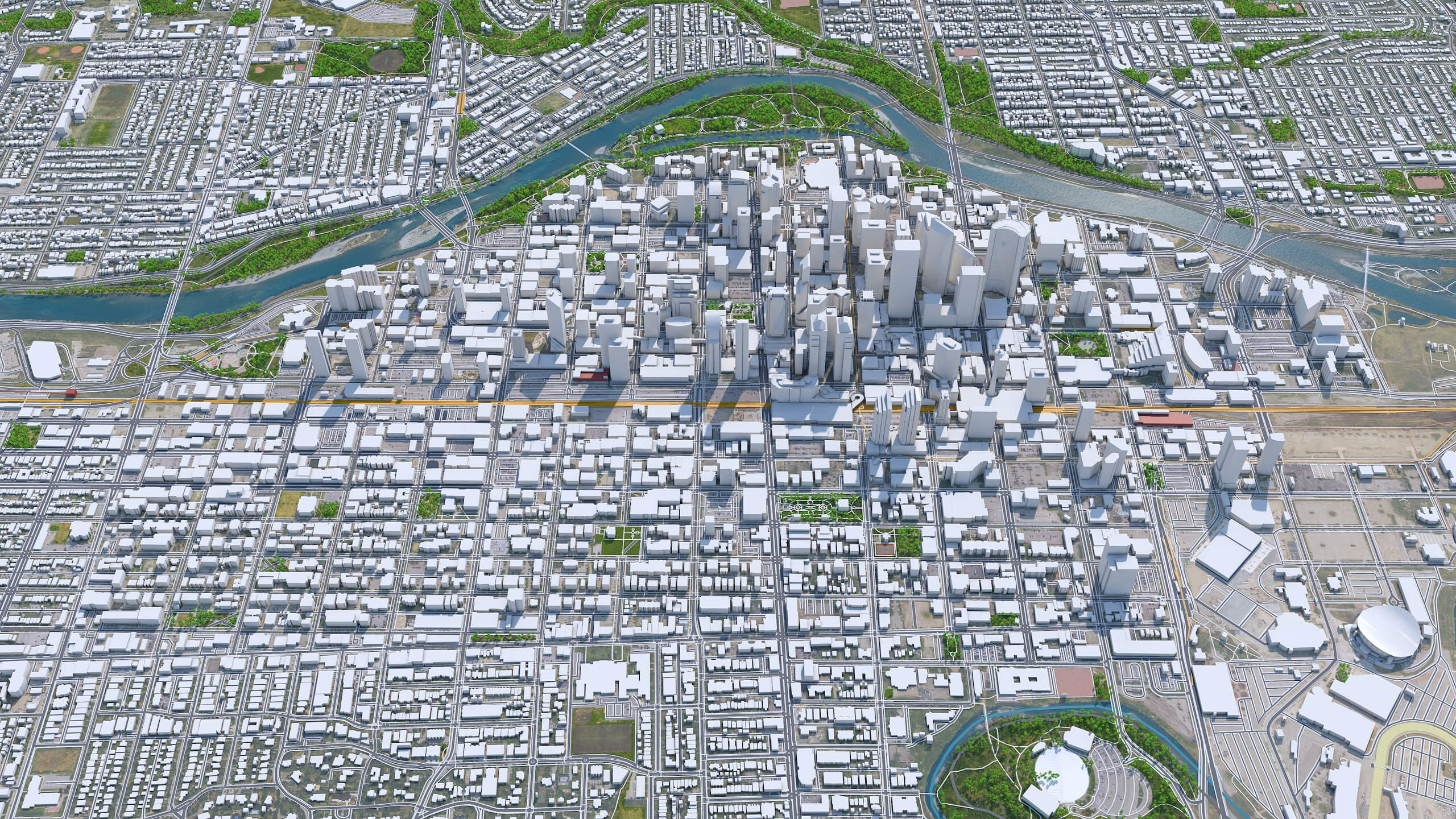 Calgary Downtown Canada 8km - 3D Model by 3dstudio