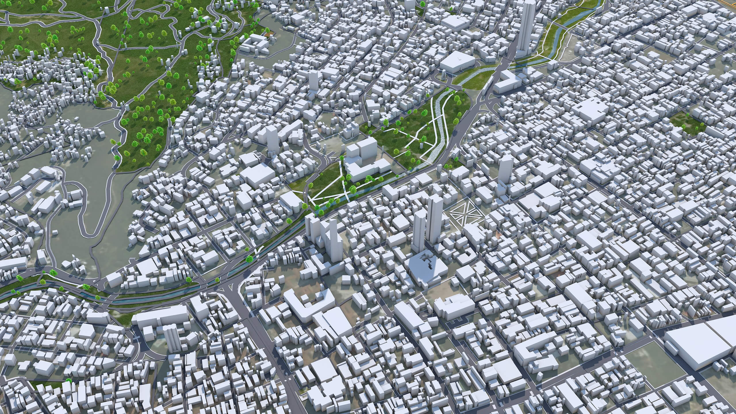 Cali City Colombia 3D Model 30km by 3dstudio