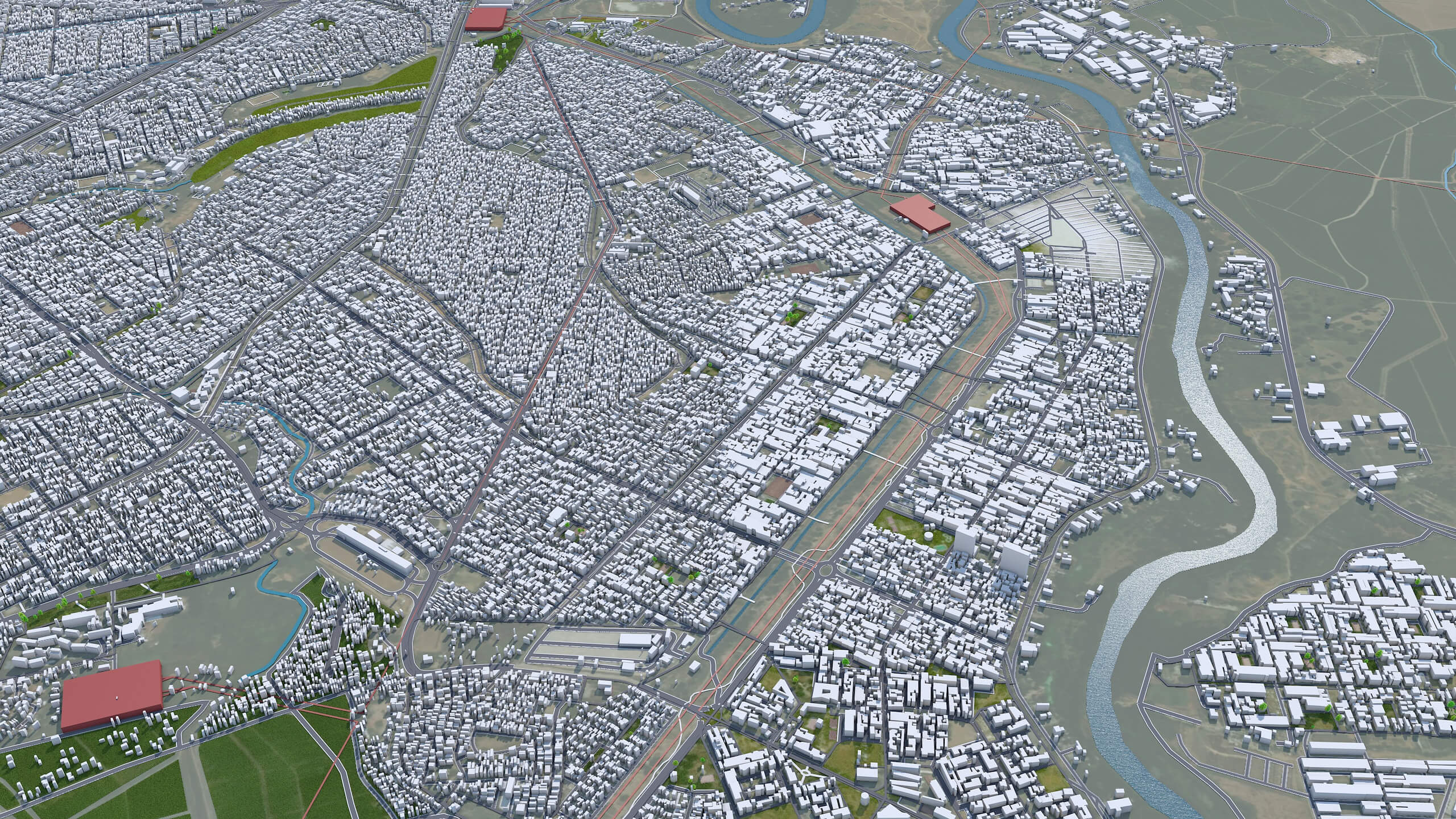 Cali City Colombia 3D Model 30km by 3dstudio