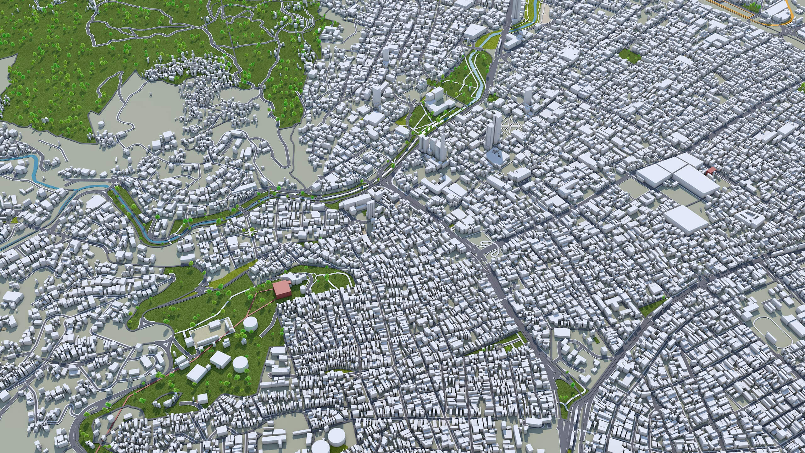 Cali City Colombia 3D Model 30km by 3dstudio