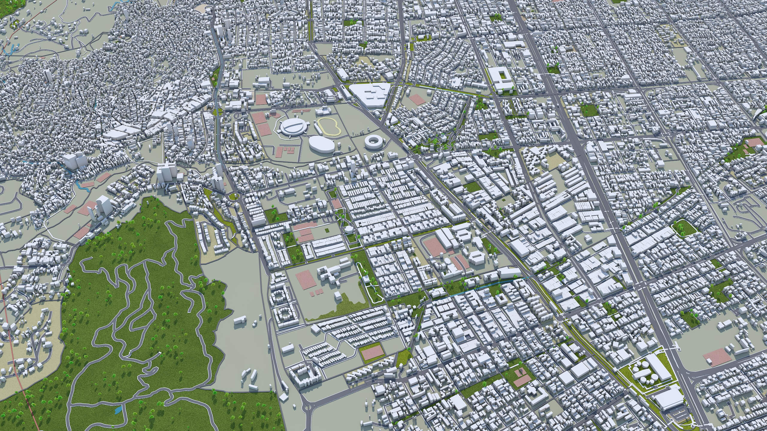 Cali City Colombia 3D Model 30km by 3dstudio