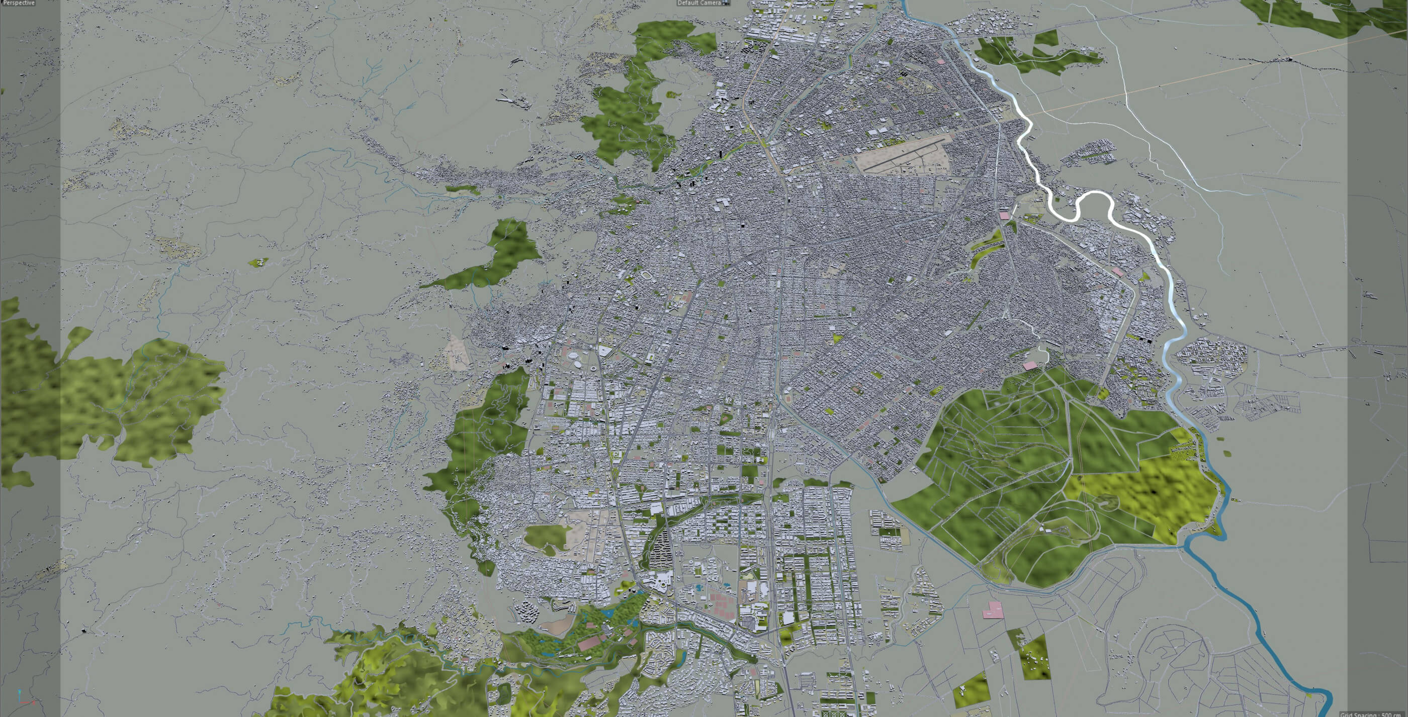 Cali City Colombia 3D Model 30km by 3dstudio