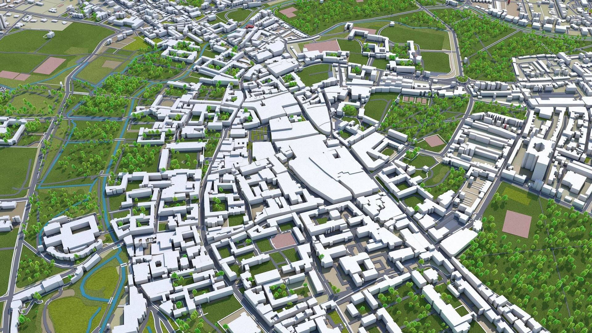 Cambridge UK 20km - 3D Model by 3dstudio