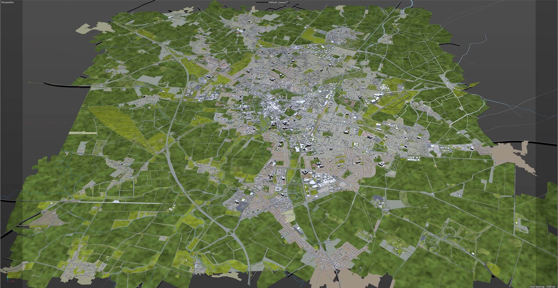 Cambridge UK 20km - 3D Model by 3dstudio