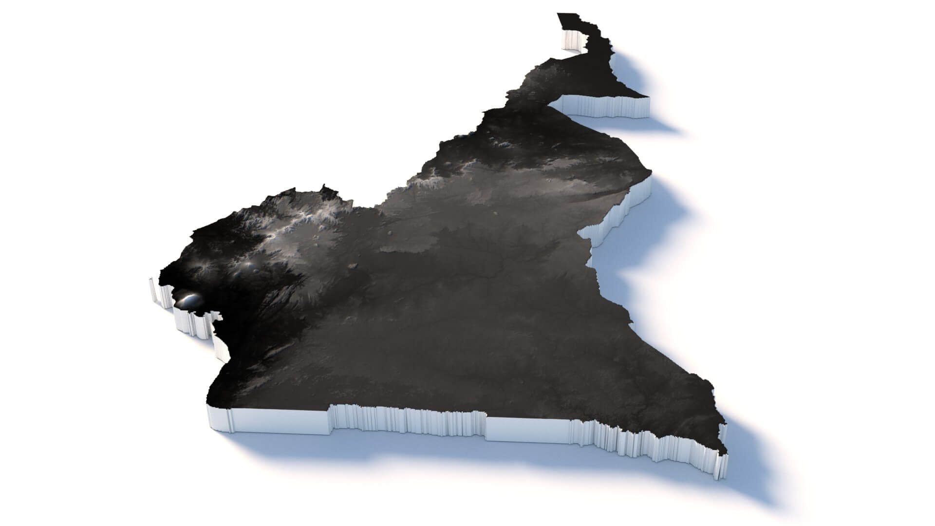 Cameroon Terrain Map - 3D Model by 3dstudio