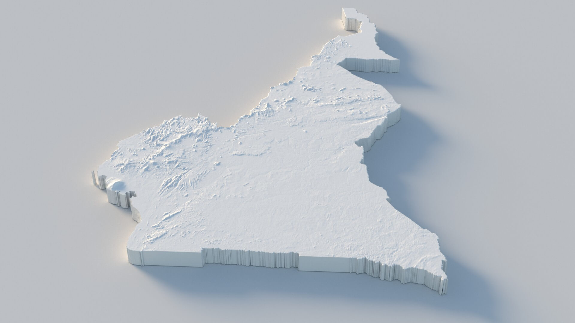 Cameroon Terrain Map - 3D Model by 3dstudio