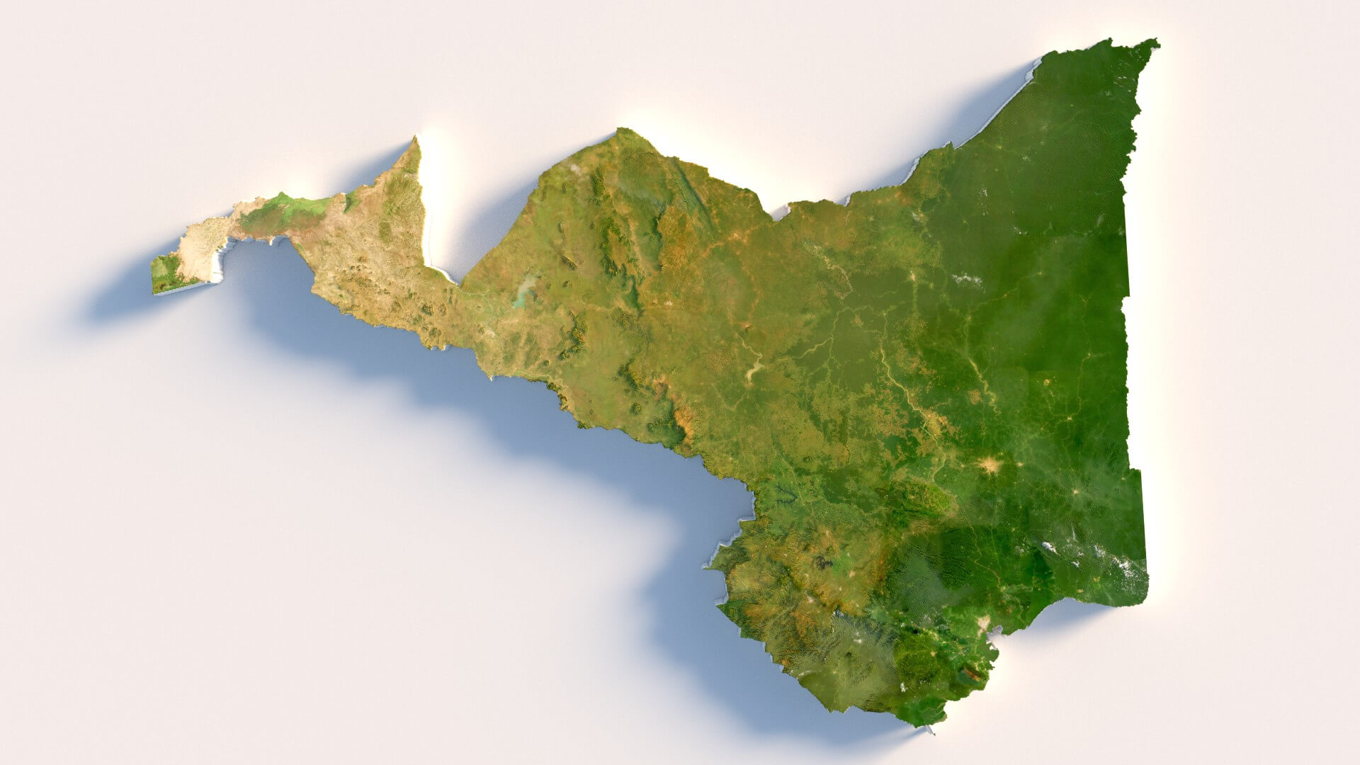 Cameroon Terrain Map - 3D Model by 3dstudio