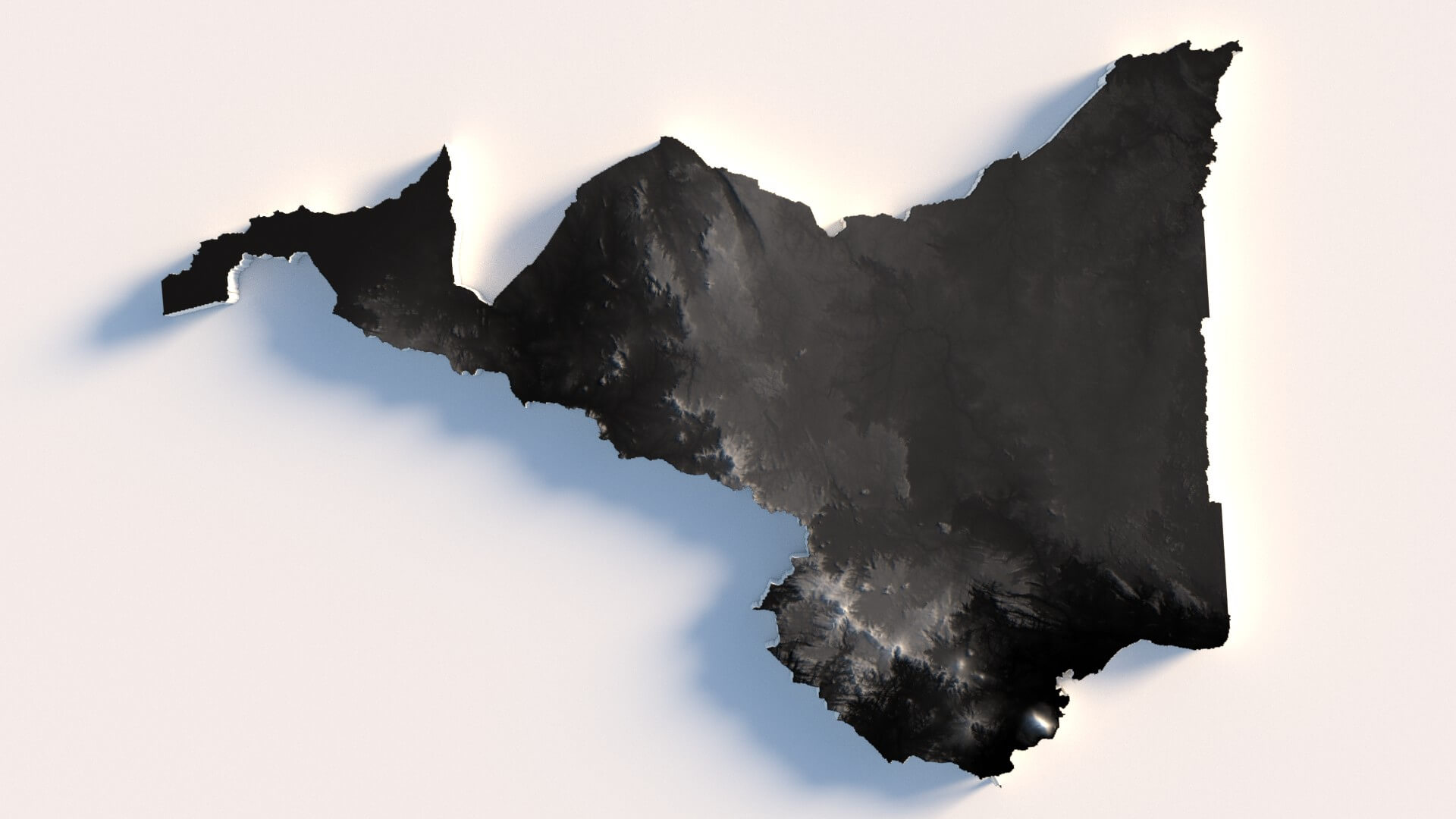 Cameroon Terrain Map - 3D Model by 3dstudio