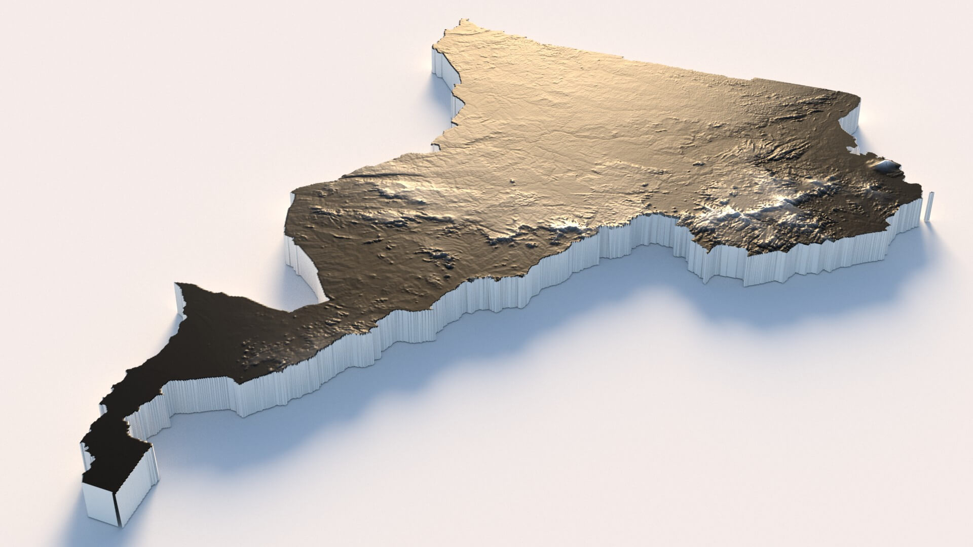 Cameroon Terrain Map - 3D Model by 3dstudio