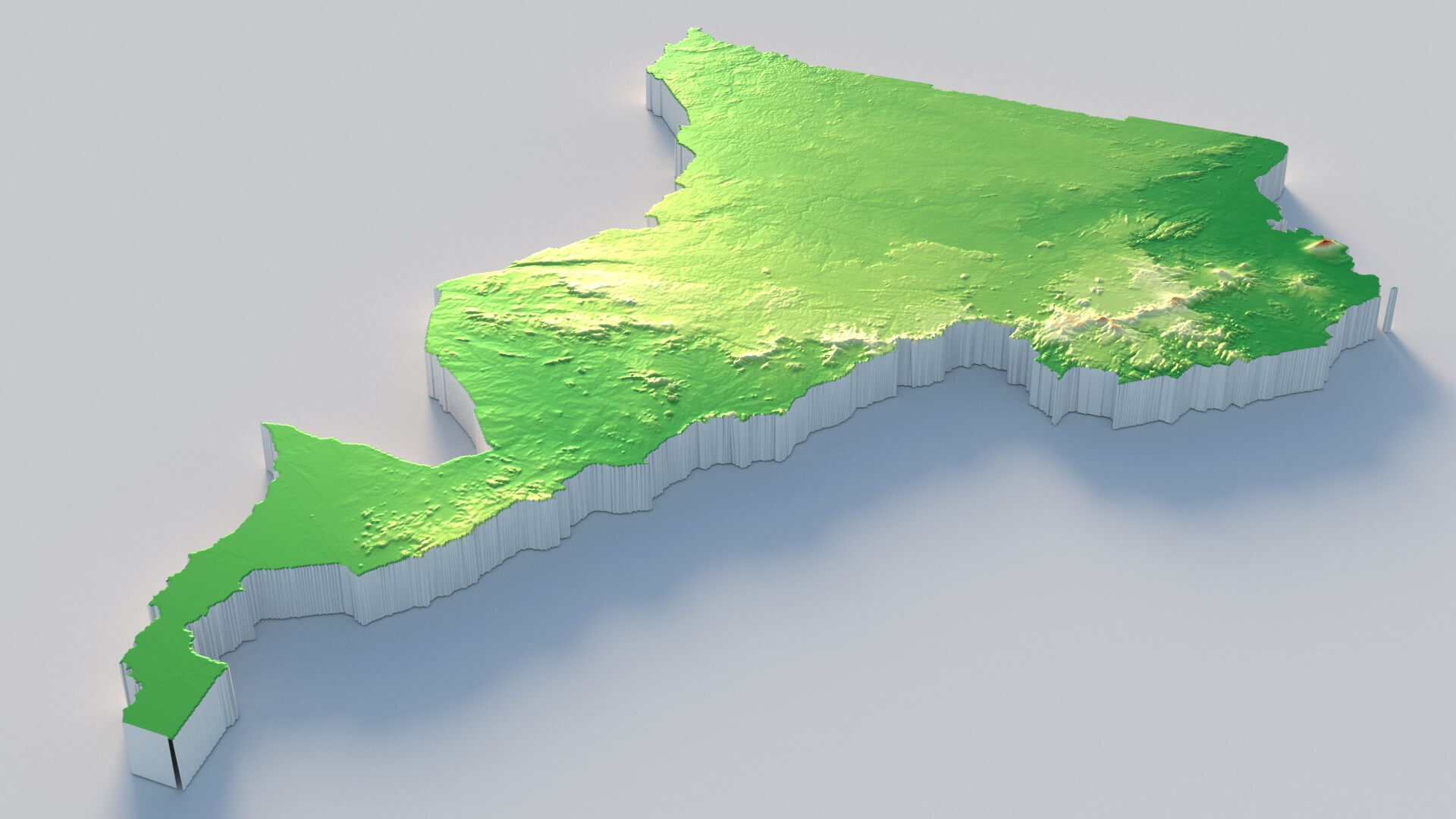 Cameroon Terrain Map - 3D Model by 3dstudio