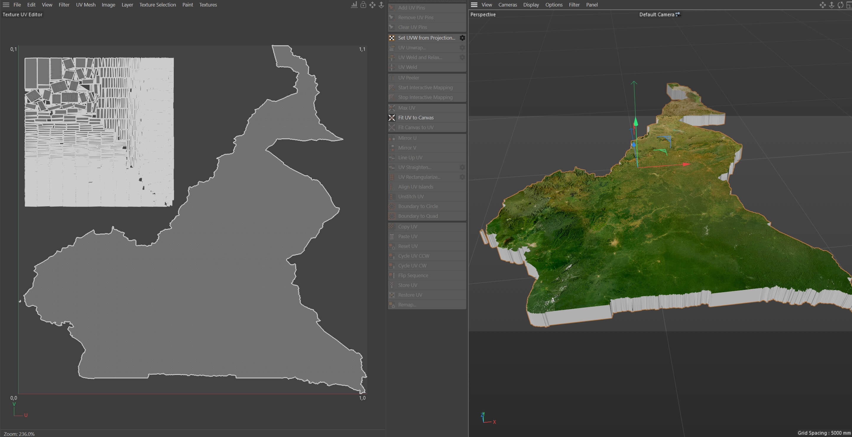 Cameroon Terrain Map - 3D Model by 3dstudio