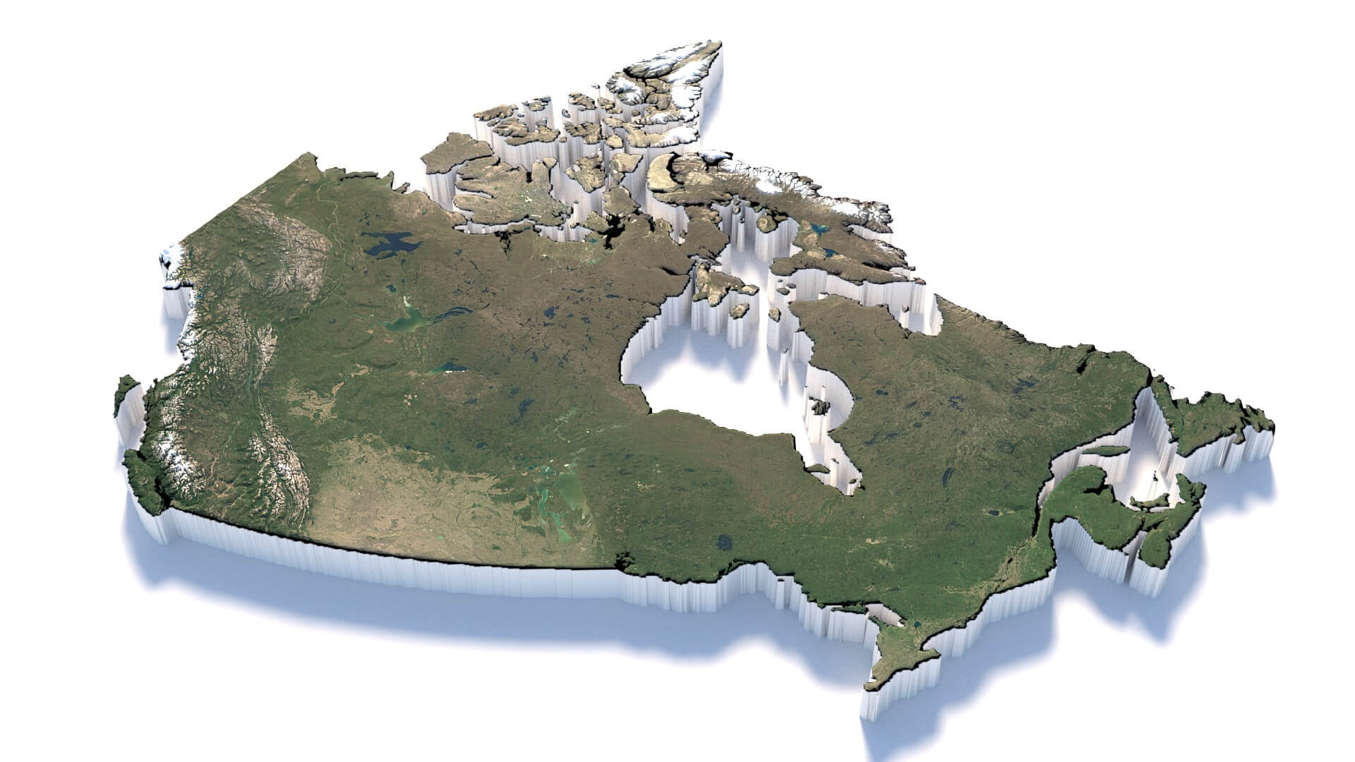 Canada Terrain Map - 3D Model by 3dstudio