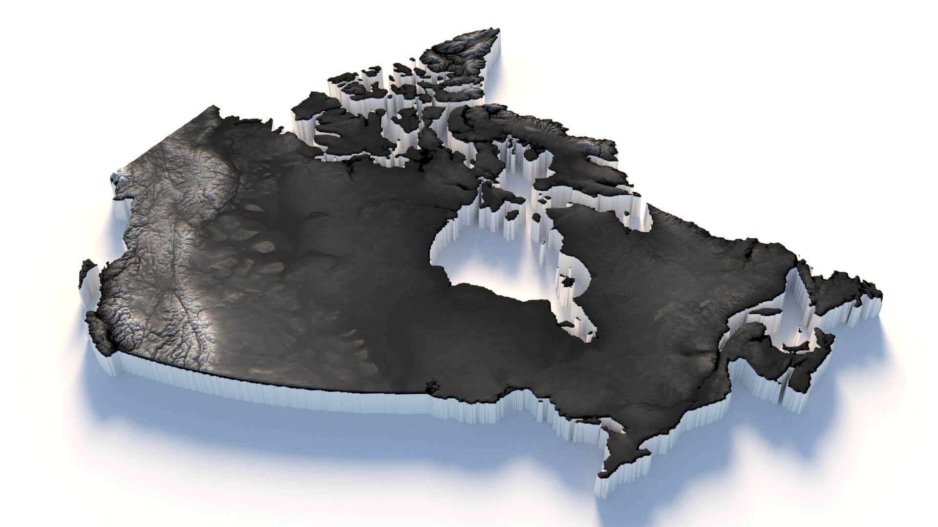 Canada Terrain Map - 3D Model by 3dstudio