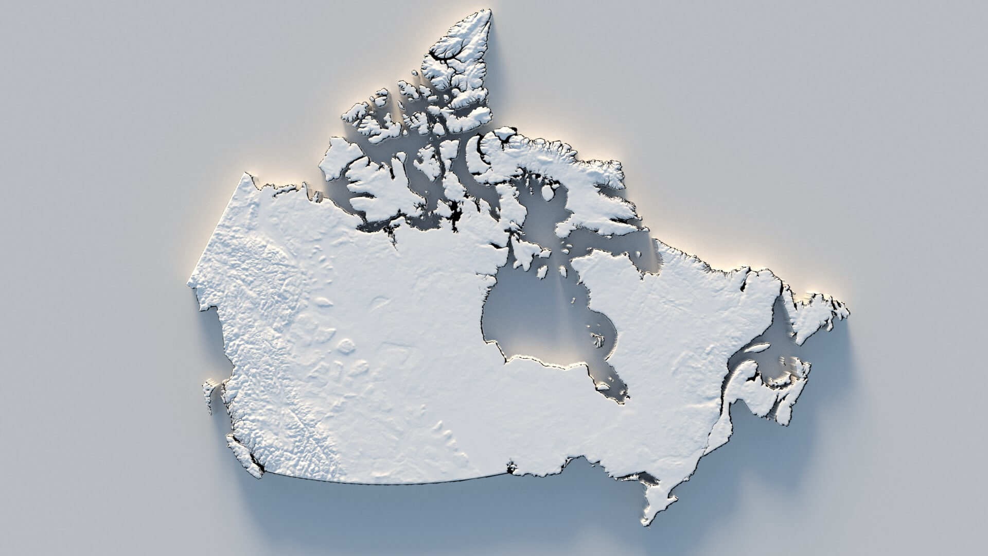 Canada Terrain Map - 3D Model by 3dstudio
