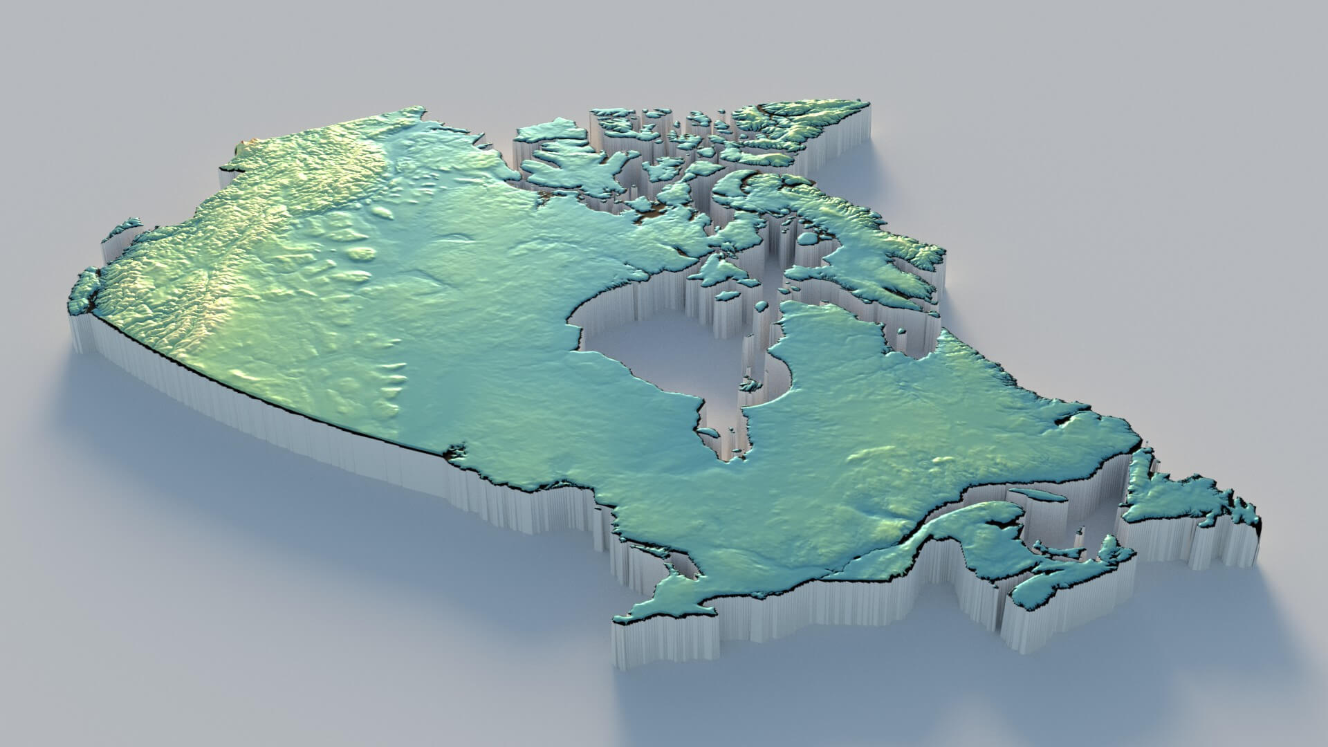 Canada Terrain Map - 3D Model by 3dstudio