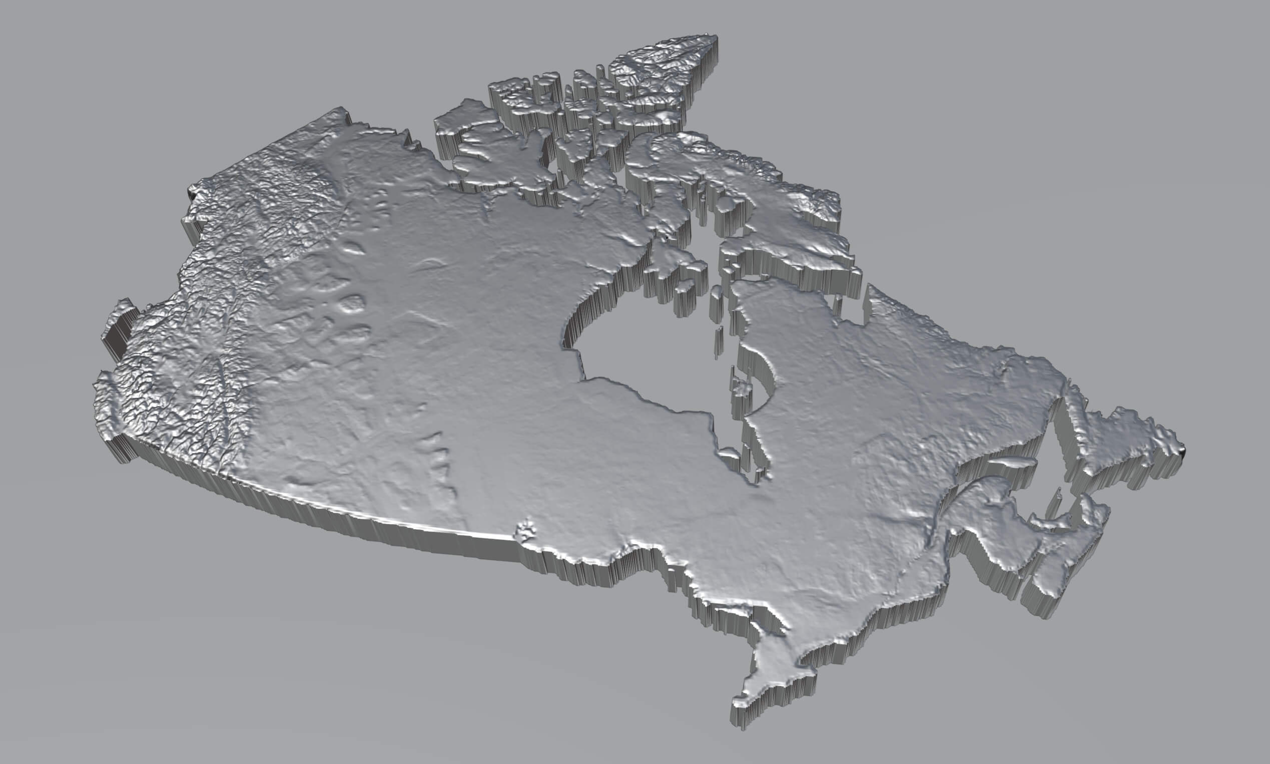Canada Terrain Map - 3D Model by 3dstudio