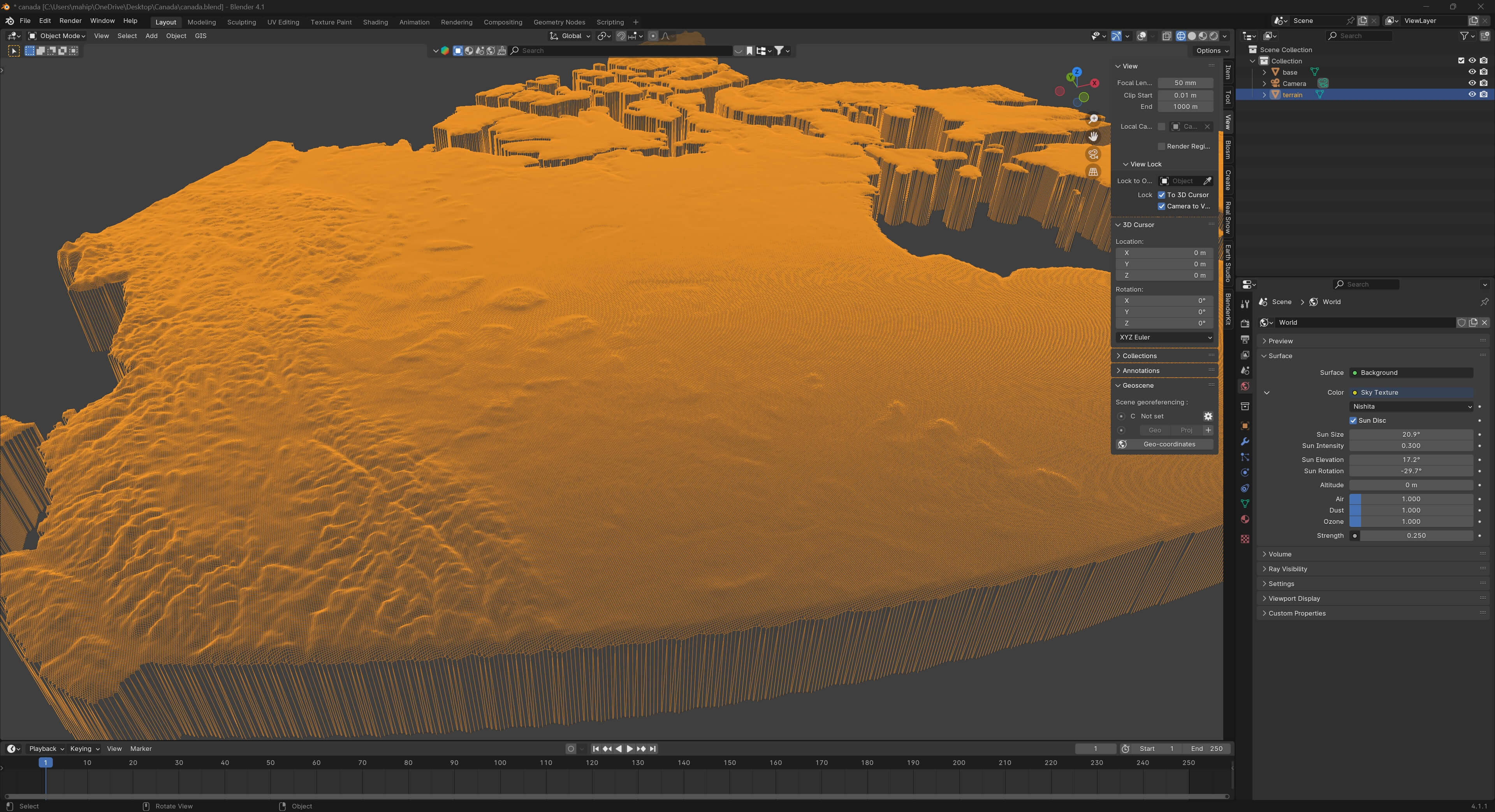 Canada Terrain Map - 3D Model by 3dstudio