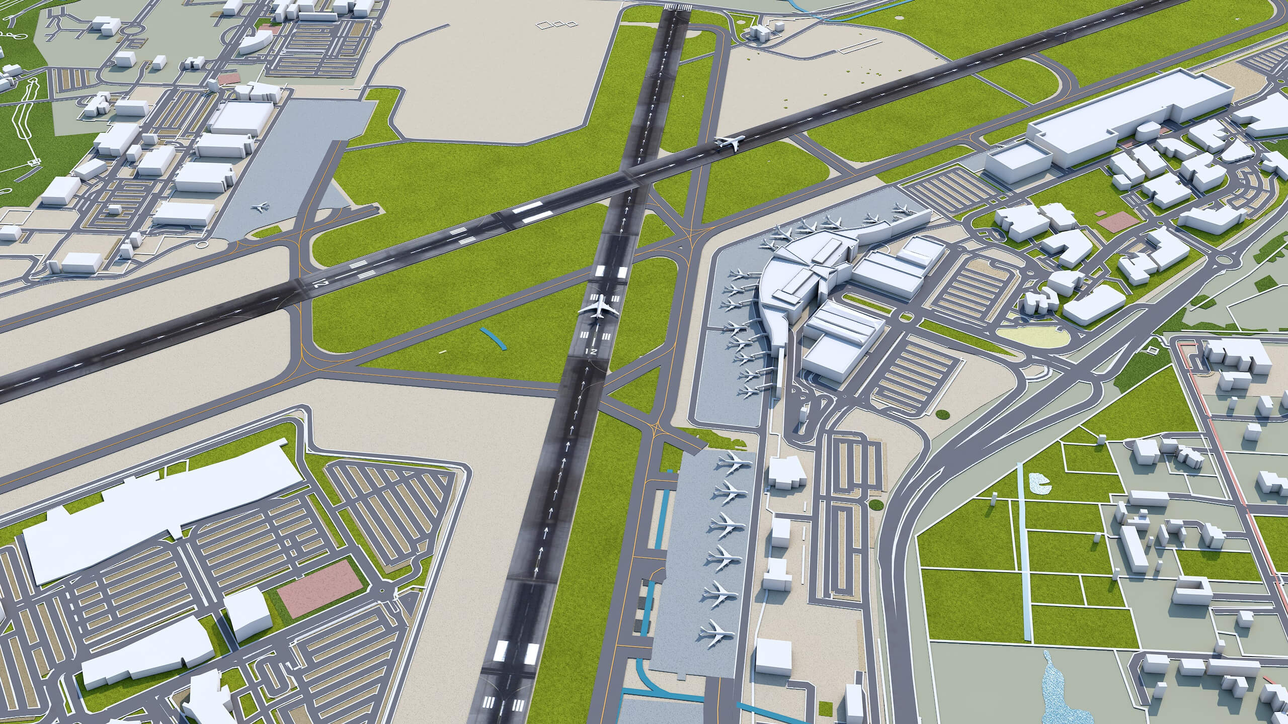 Canberra Airport - 3D Model by 3dstudio