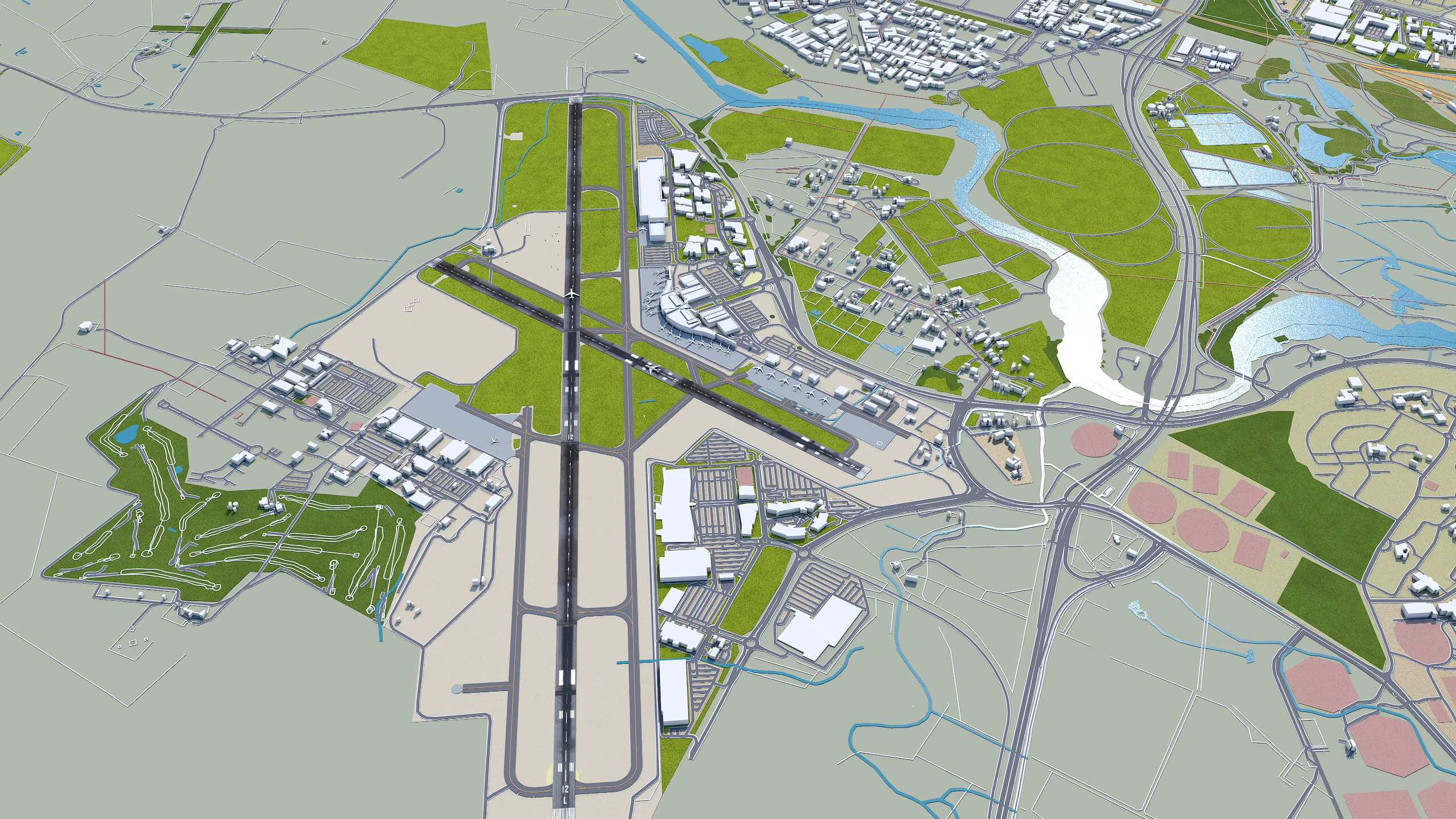 Canberra Airport - 3D Model by 3dstudio
