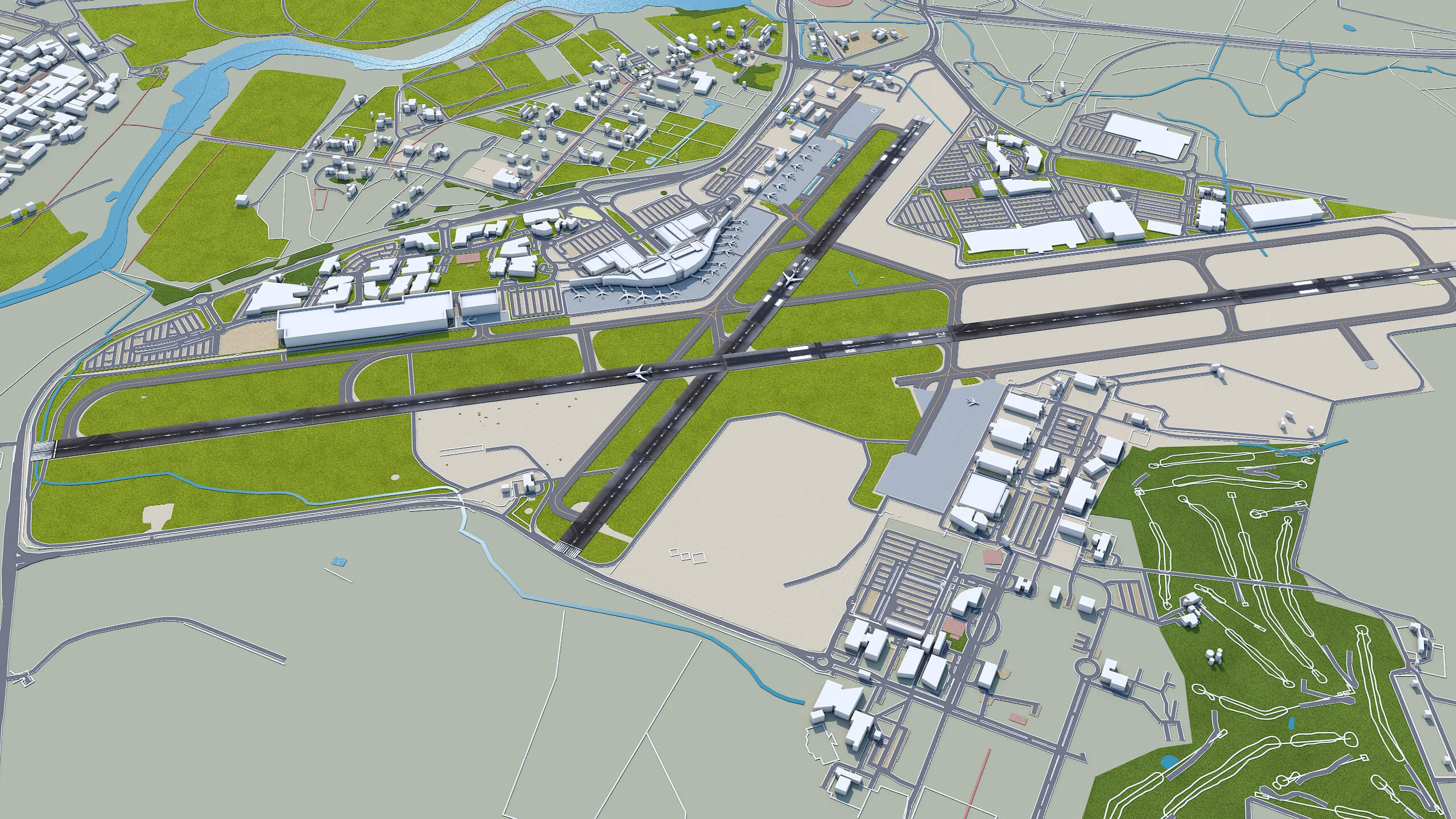 Canberra Airport - 3D Model by 3dstudio