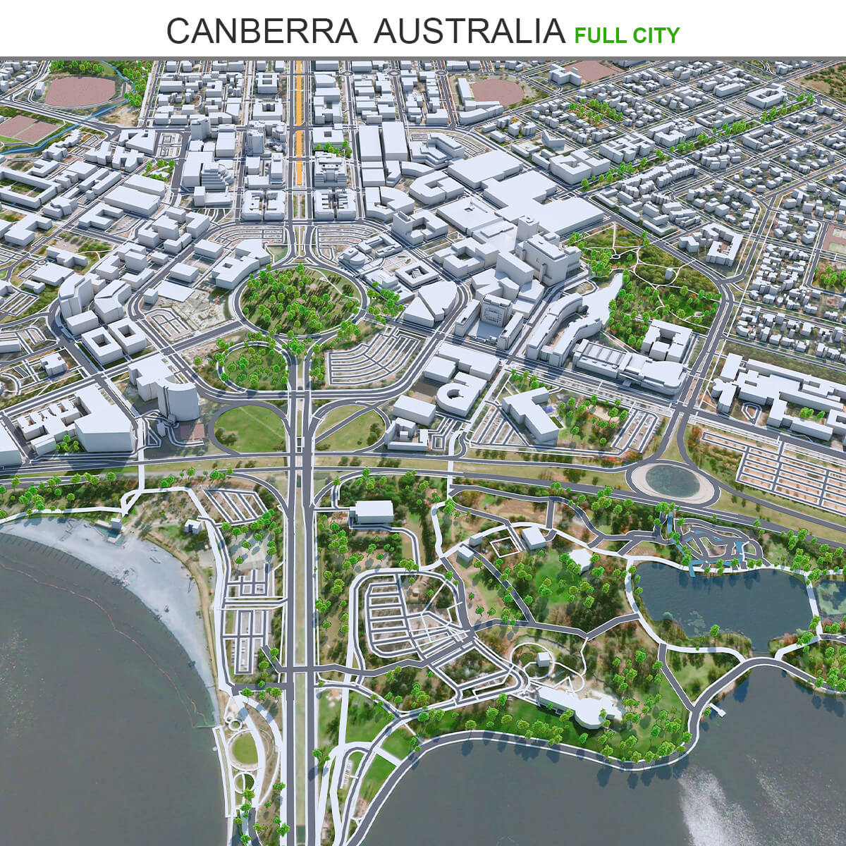 Canberra Australia 50km - 3D Model by 3dstudio