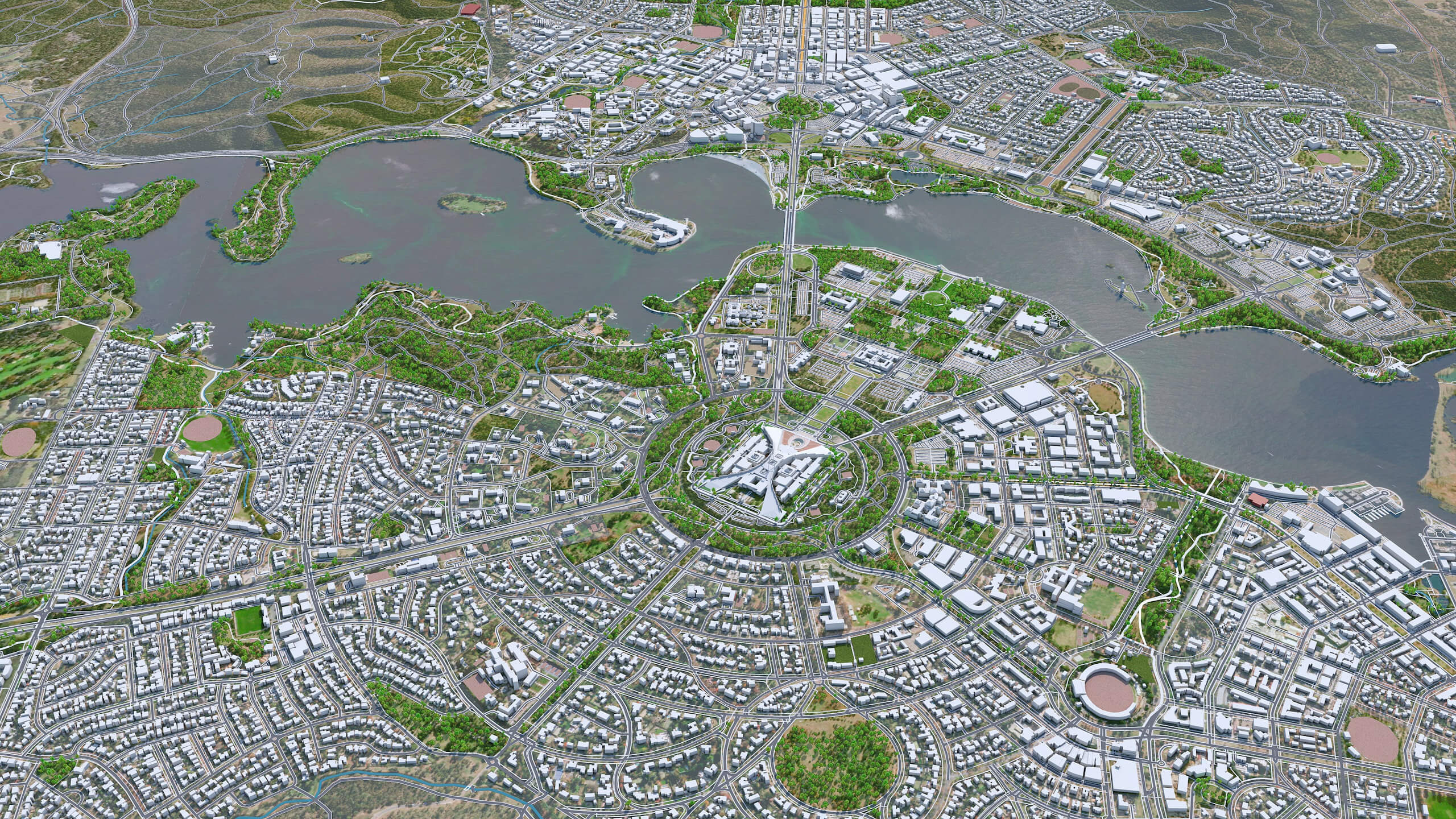 Canberra Australia 50km - 3D Model by 3dstudio