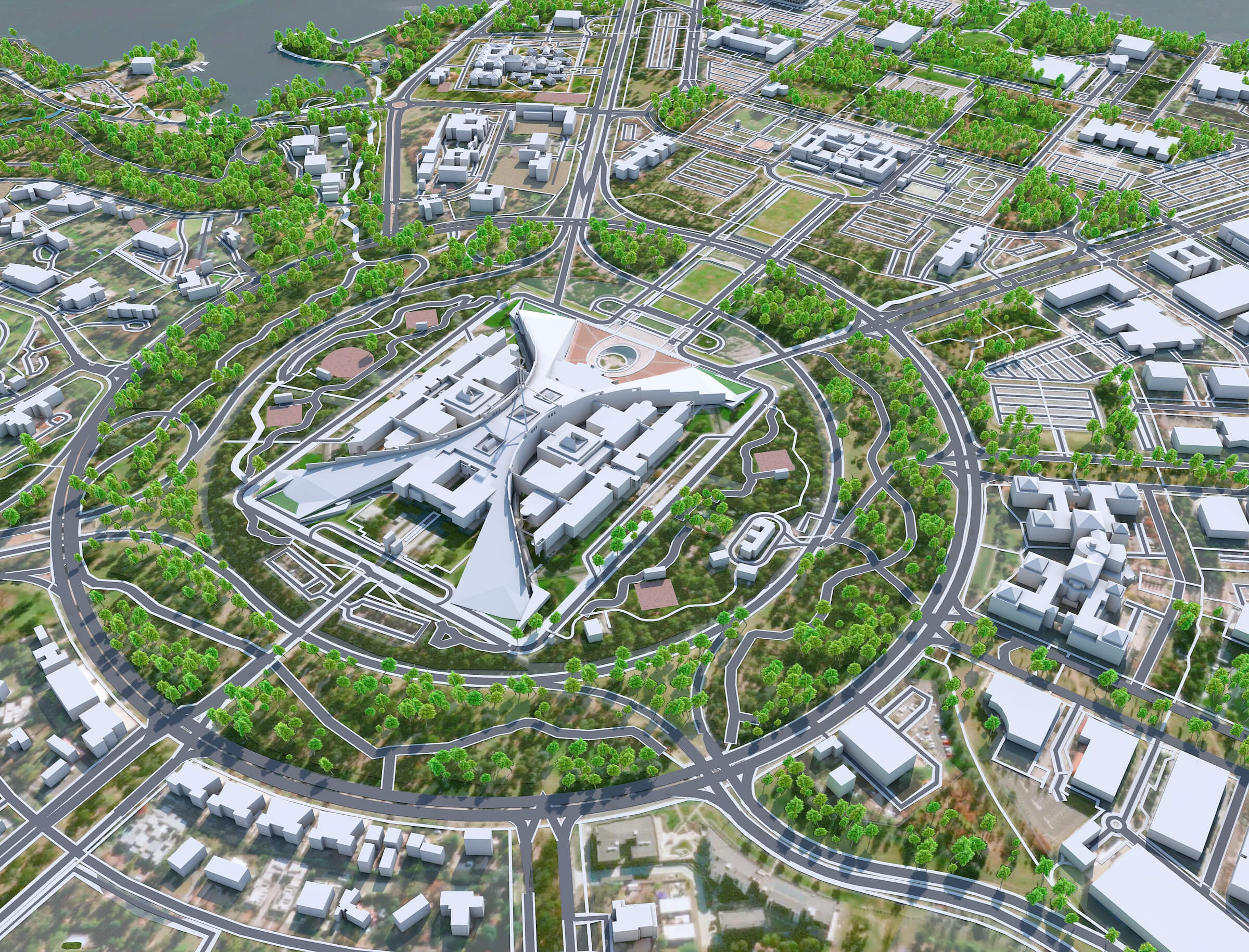 Canberra Downtown City Australia 10km - 3D Model by 3dstudio