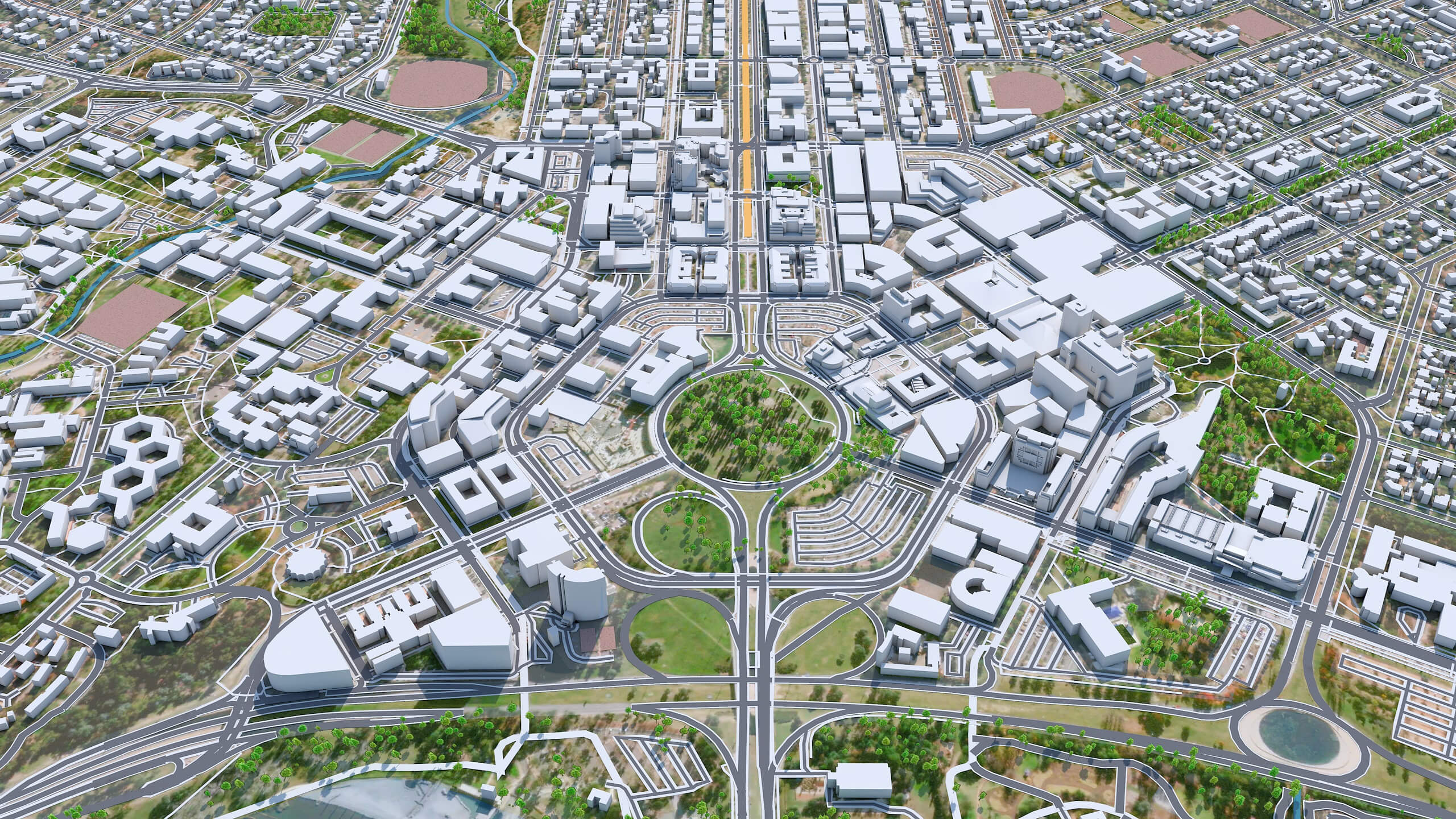 Canberra Downtown City Australia 10km - 3D Model by 3dstudio