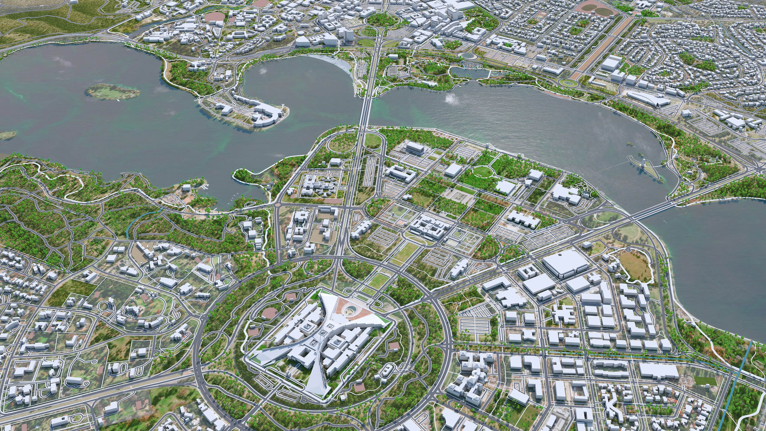 Canberra Downtown City Australia 10km - 3D Model by 3dstudio