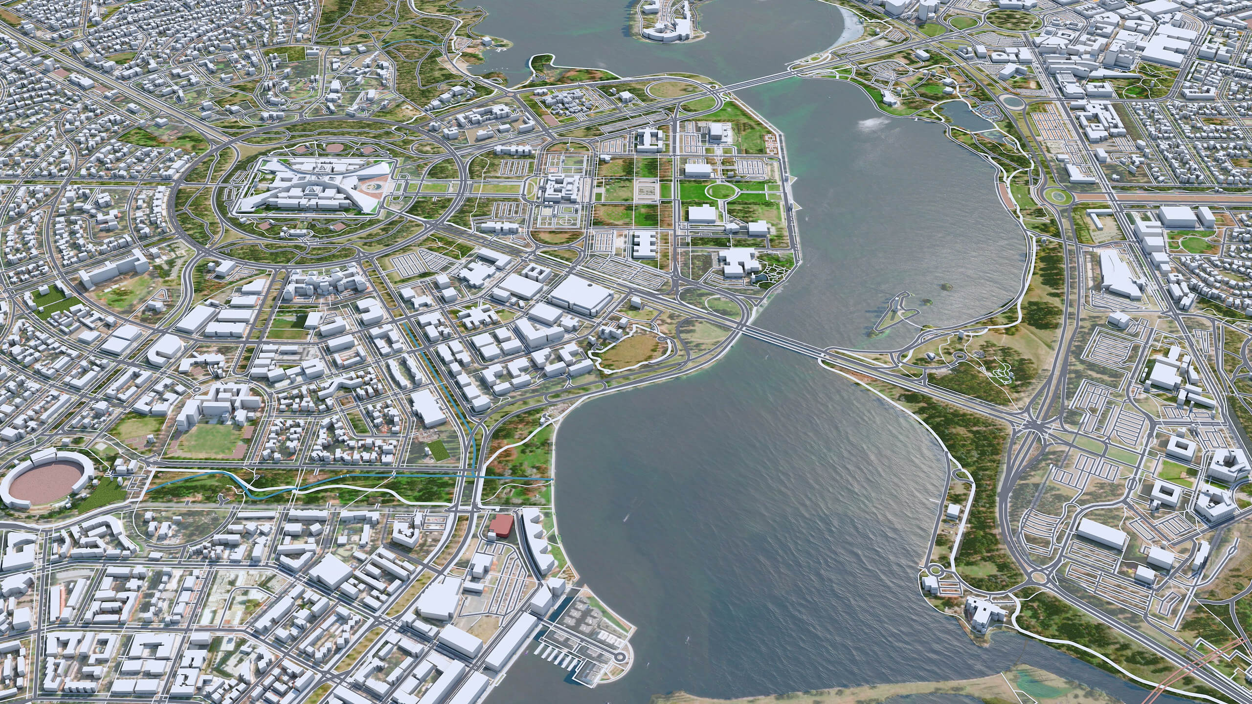 Canberra Downtown City Australia 10km - 3D Model by 3dstudio