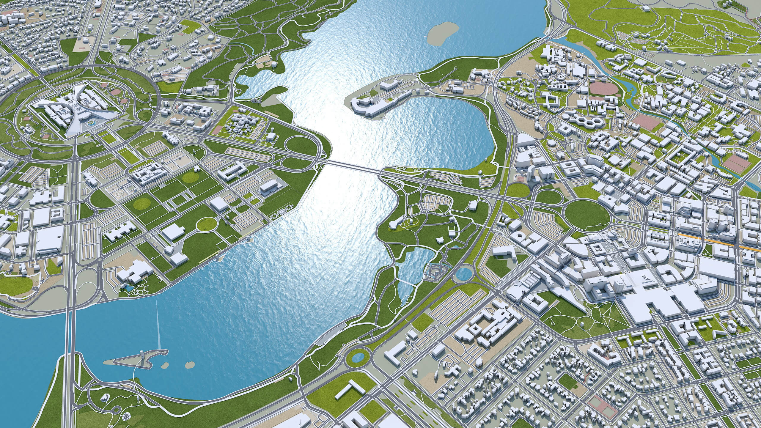 Canberra Downtown City Australia 10km - 3D Model by 3dstudio