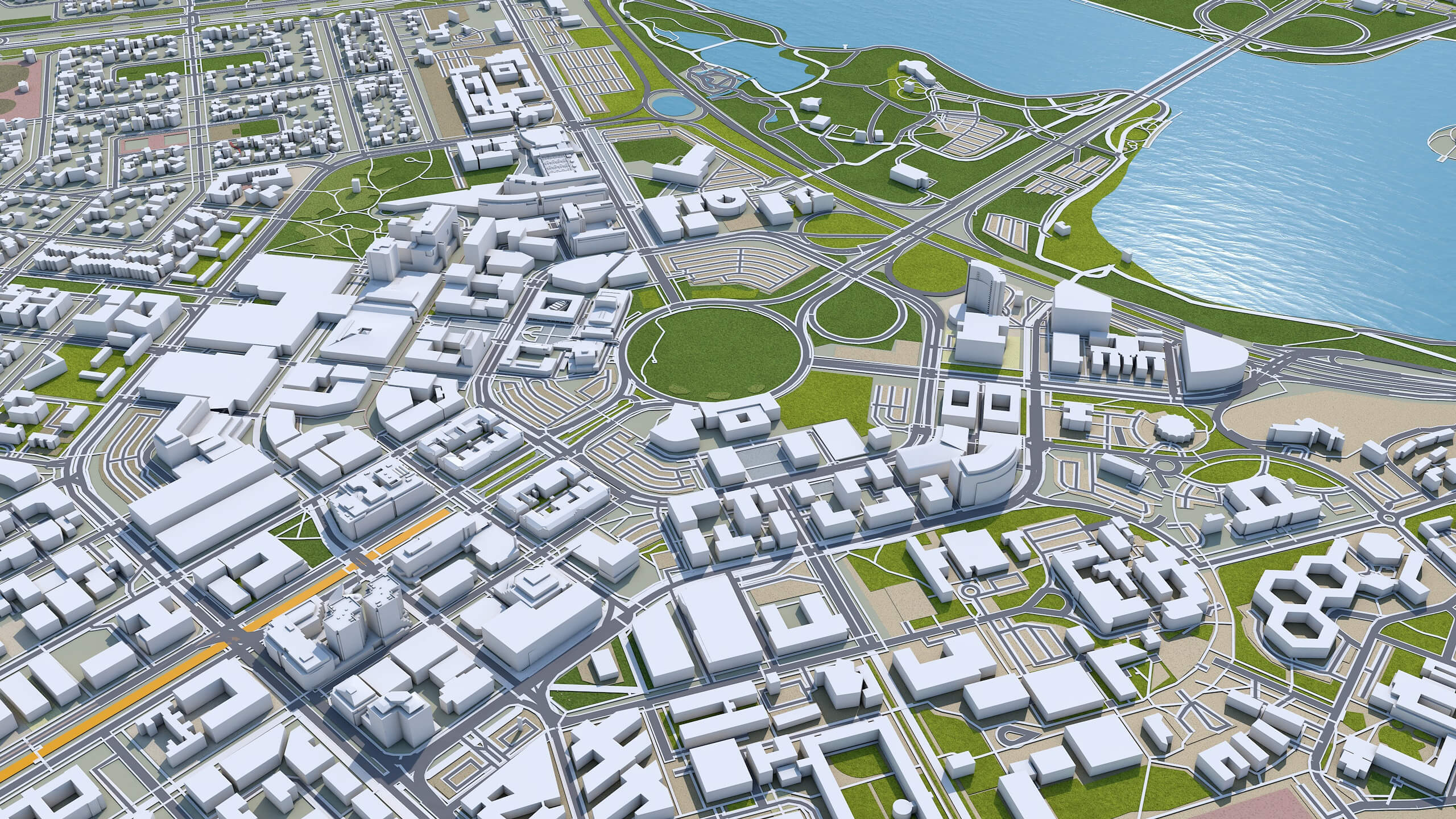 Canberra Downtown City Australia 10km - 3D Model by 3dstudio