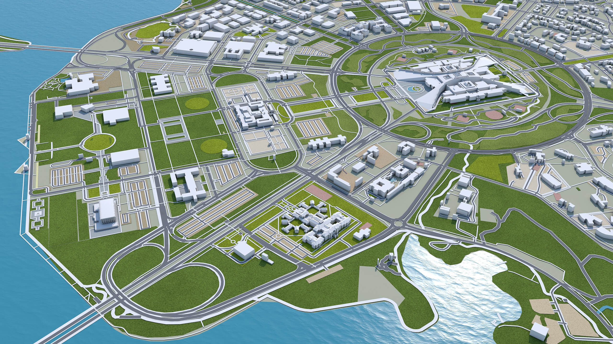 Canberra Downtown City Australia 10km - 3D Model by 3dstudio