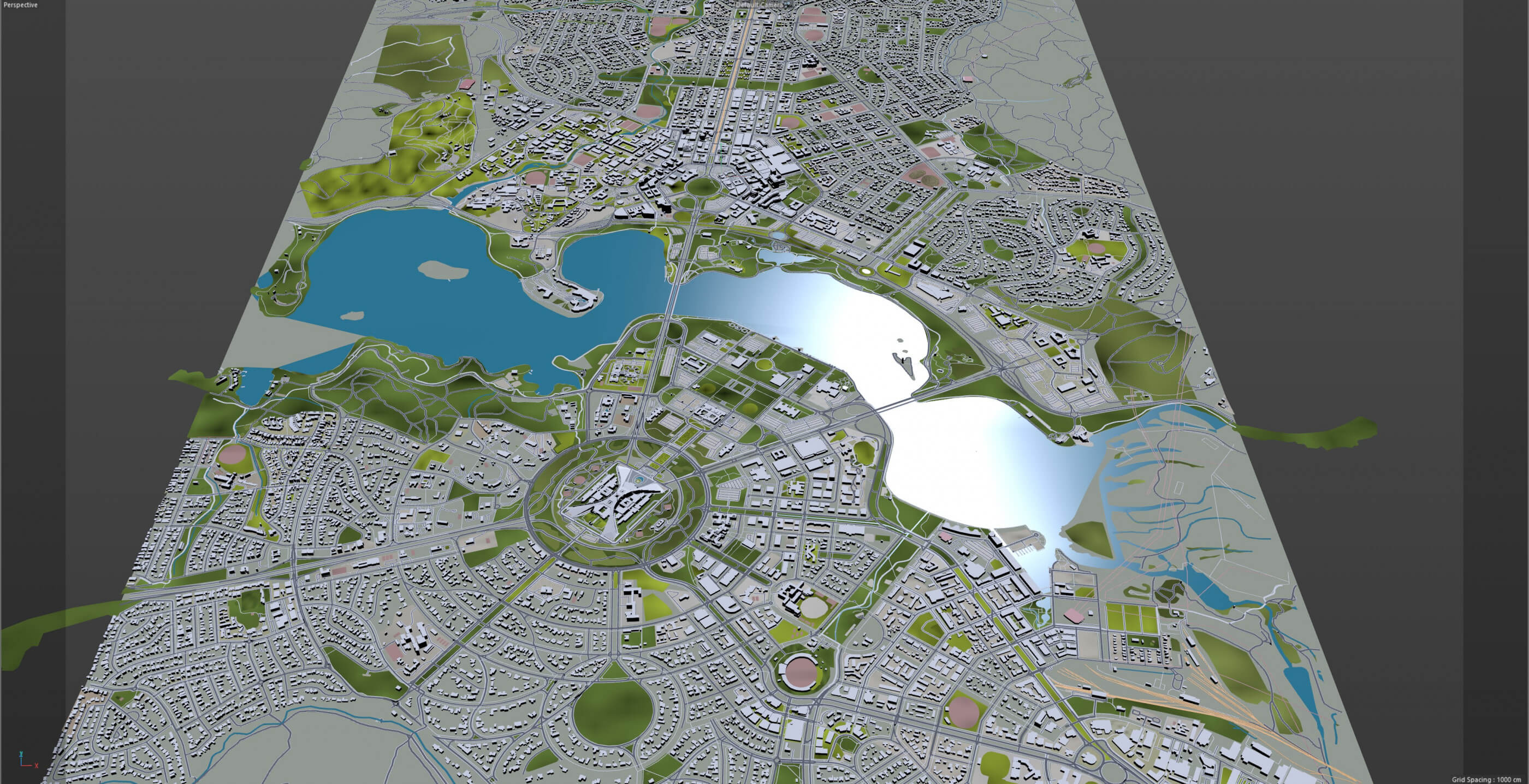 Canberra Downtown City Australia 10km - 3D Model by 3dstudio