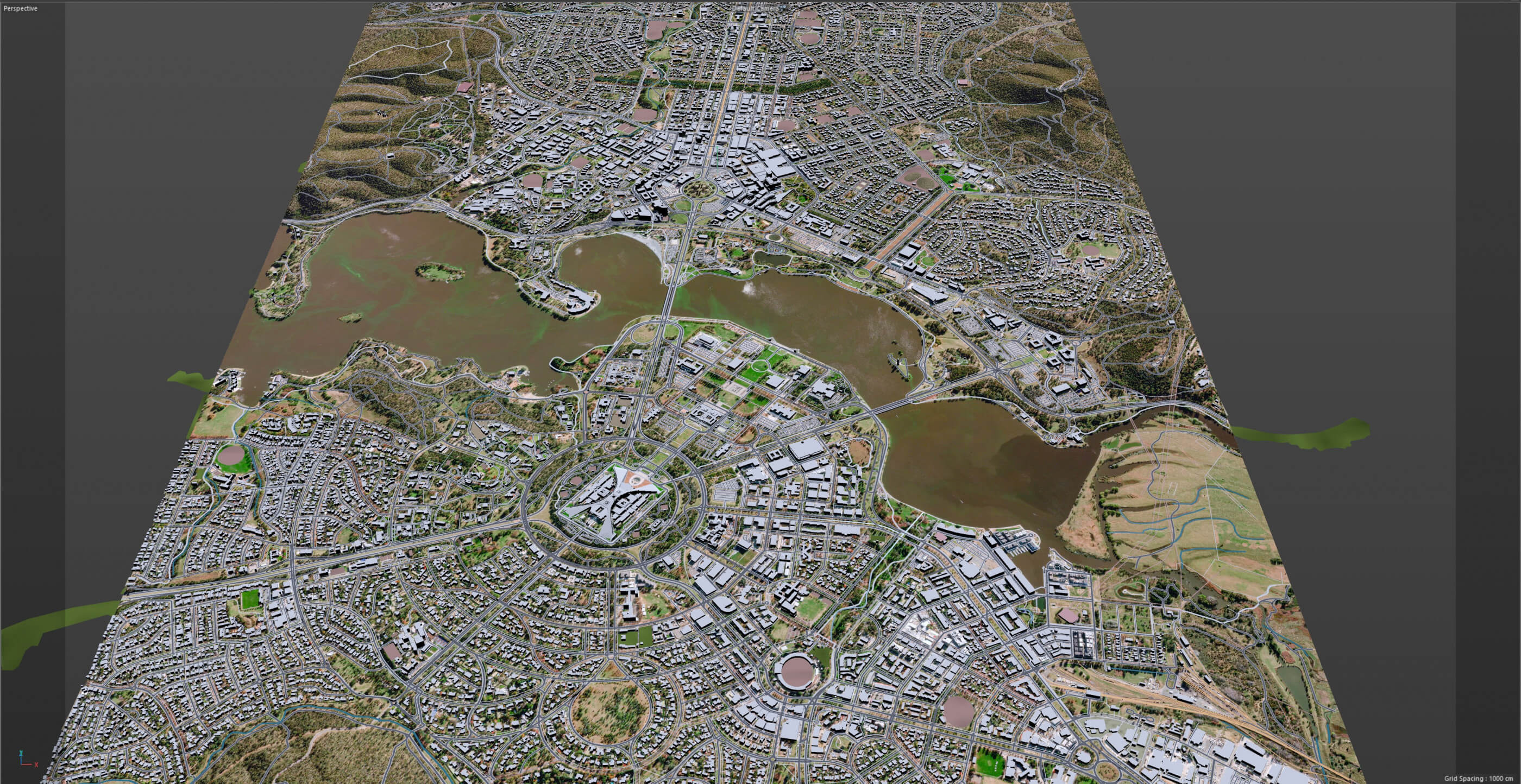 Canberra Downtown City Australia 10km - 3D Model by 3dstudio
