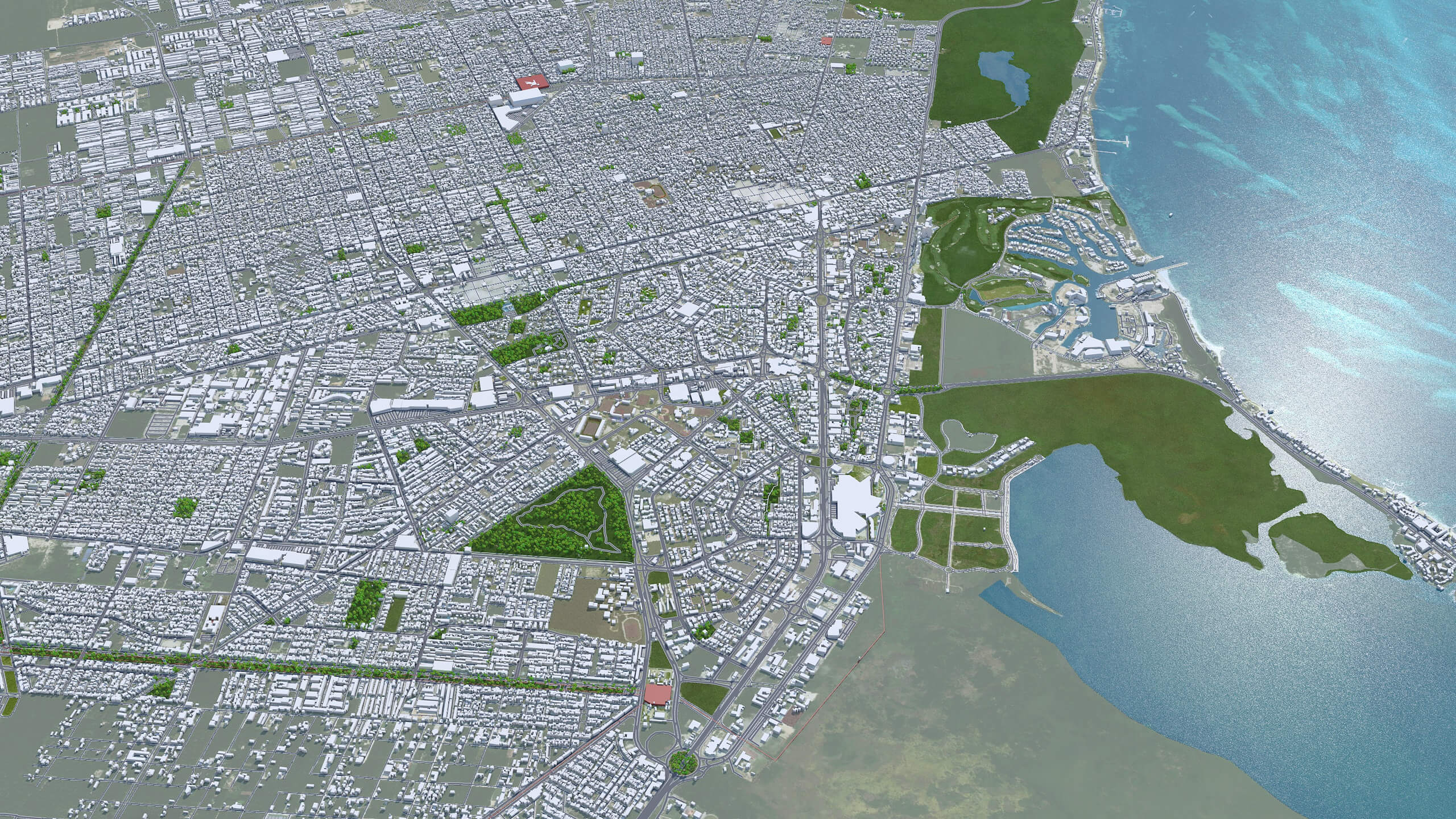 Cancun Quintana Roo Mexico 3D Model 30km by 3dstudio