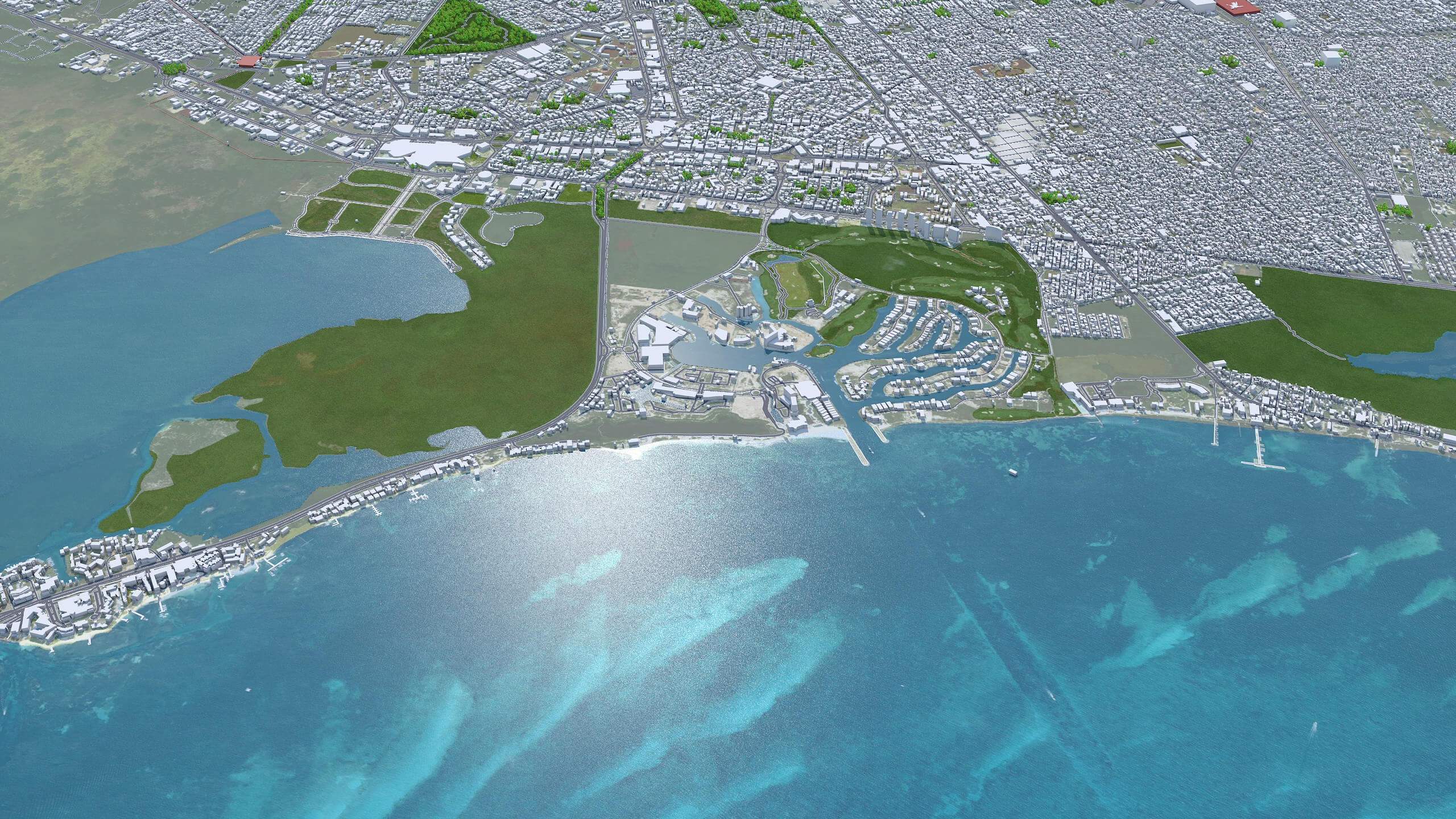 Cancun Quintana Roo Mexico 3D Model 30km by 3dstudio