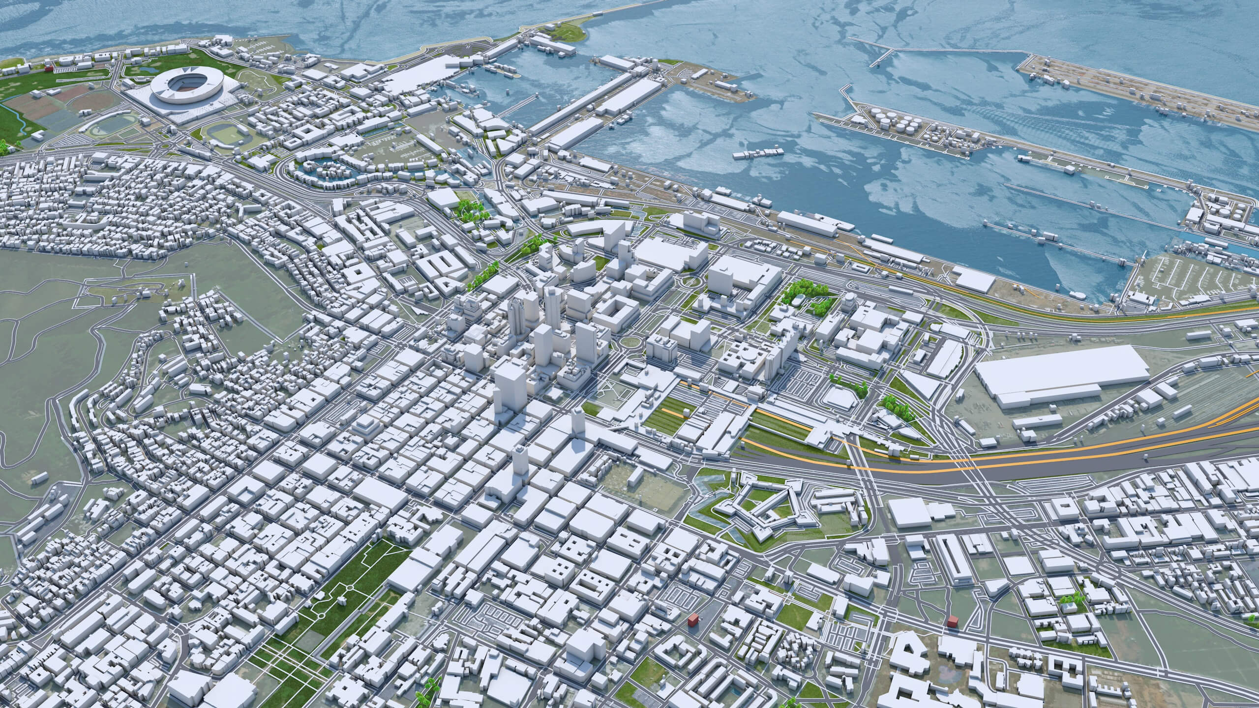 Cape Town City South Africa 40km - 3D Model by 3dstudio