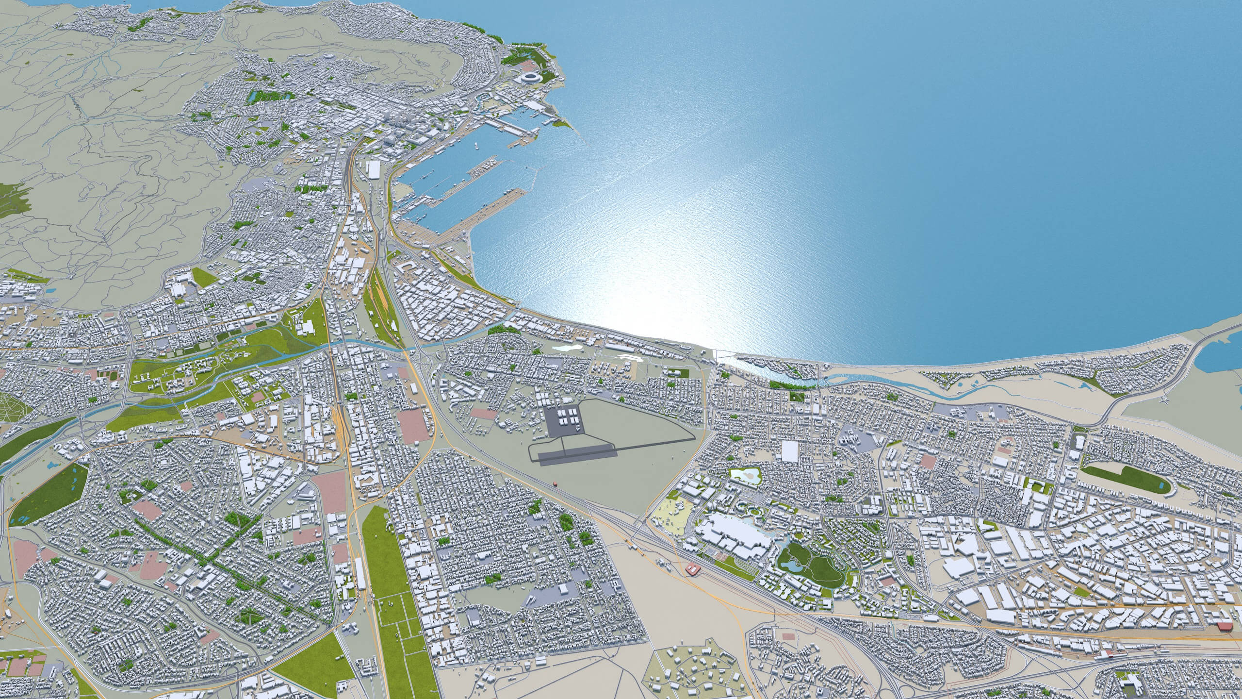 Cape Town City South Africa 40km - 3D Model by 3dstudio