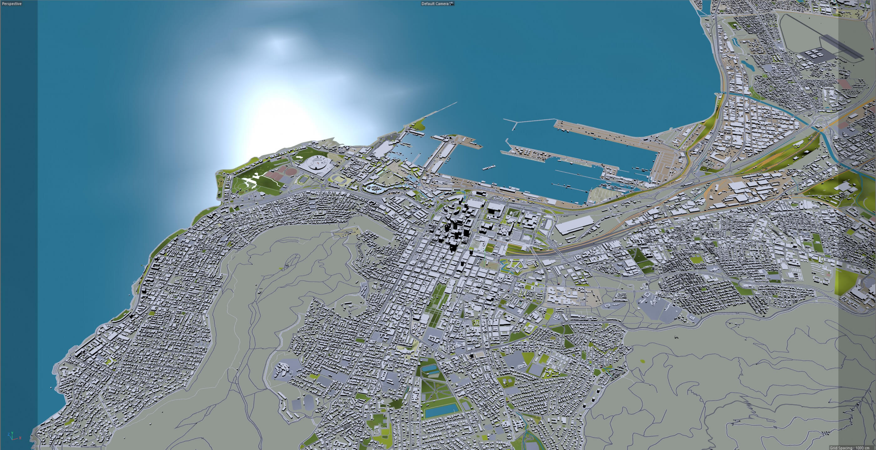 Cape Town City South Africa 40km - 3D Model by 3dstudio