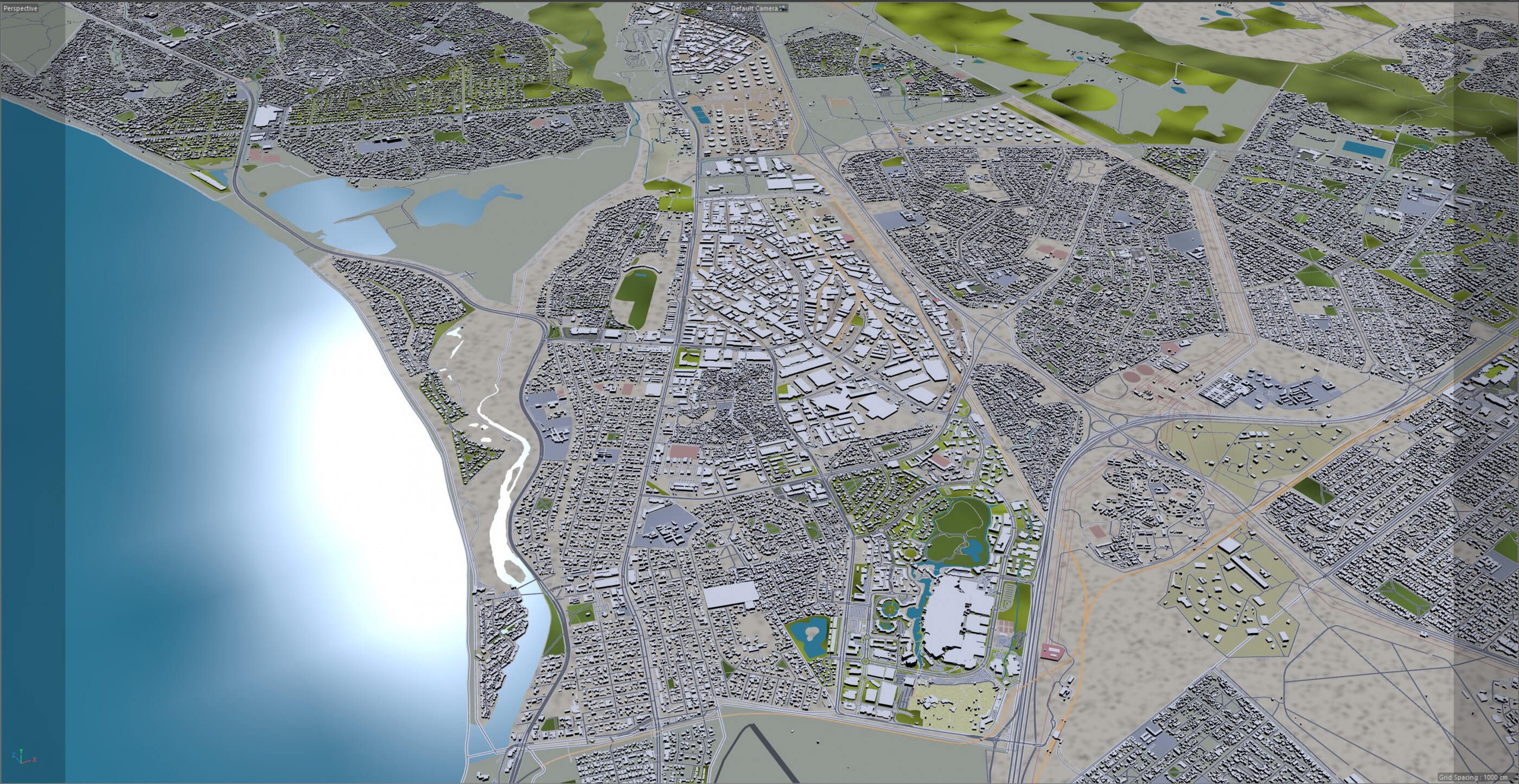 Cape Town City South Africa 40km - 3D Model by 3dstudio