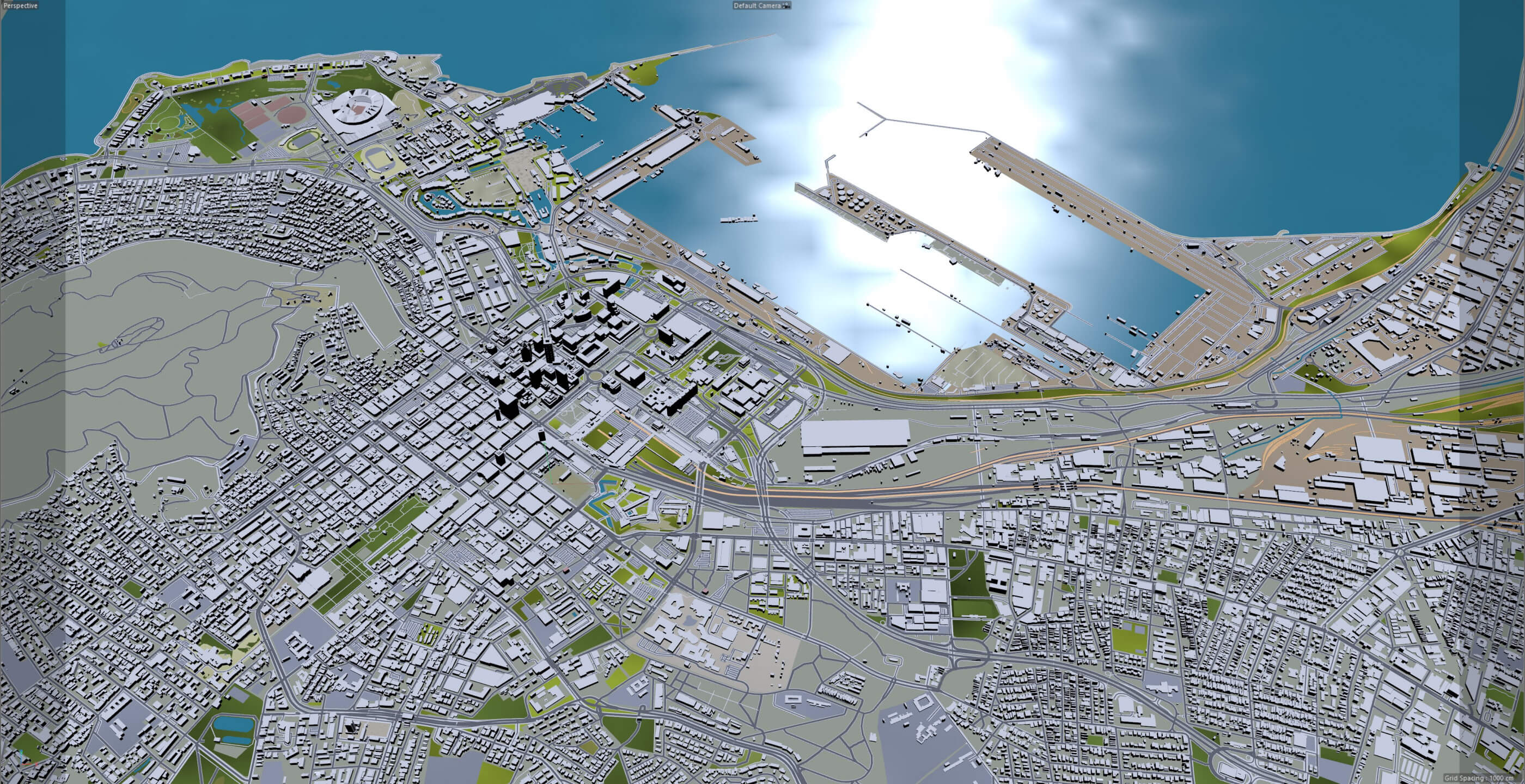 Cape Town Downtown City South Africa 8km - 3D Model by 3dstudio