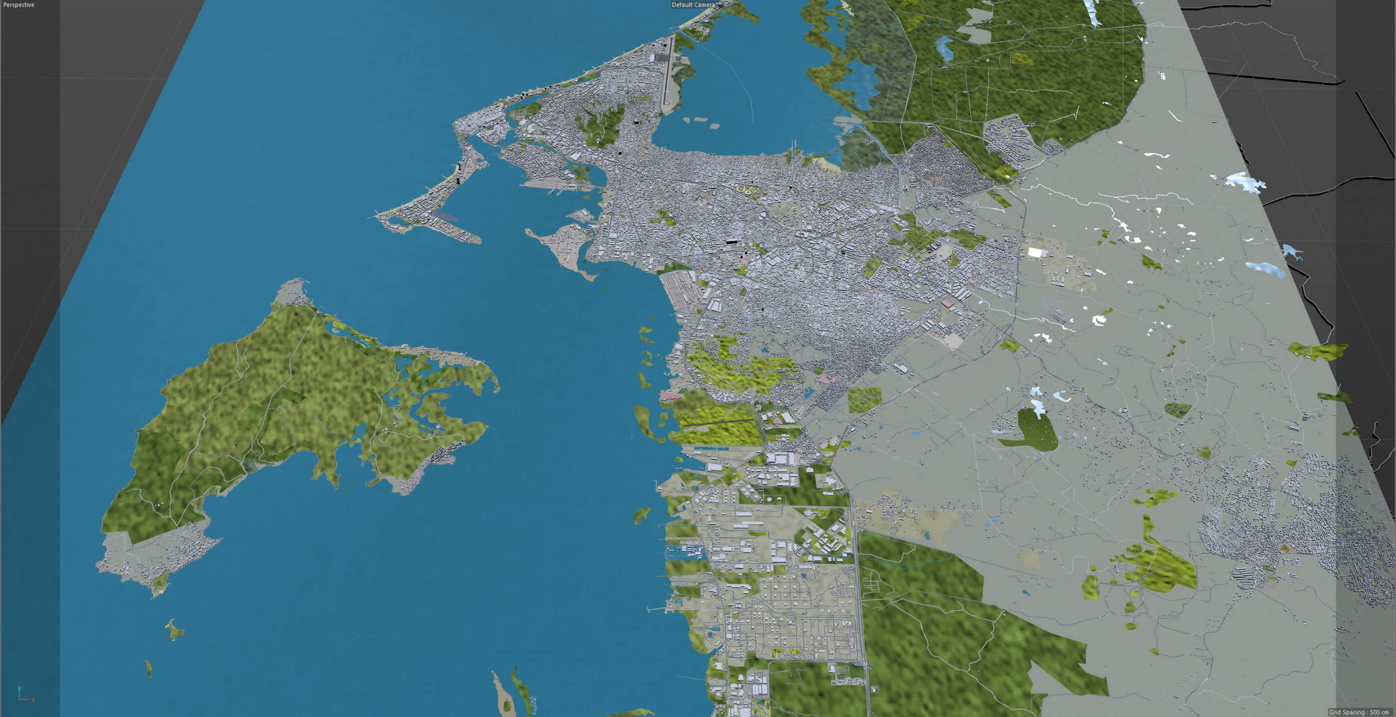 Cartagena City Bolivar Colombia 3D Model 22km by 3dstudio