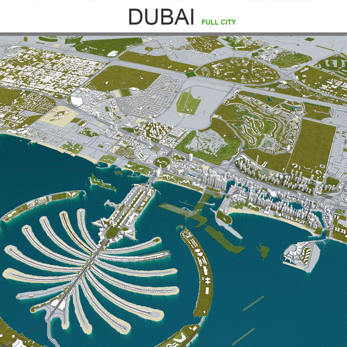 Dubai City - 3D Model by 3dstudio