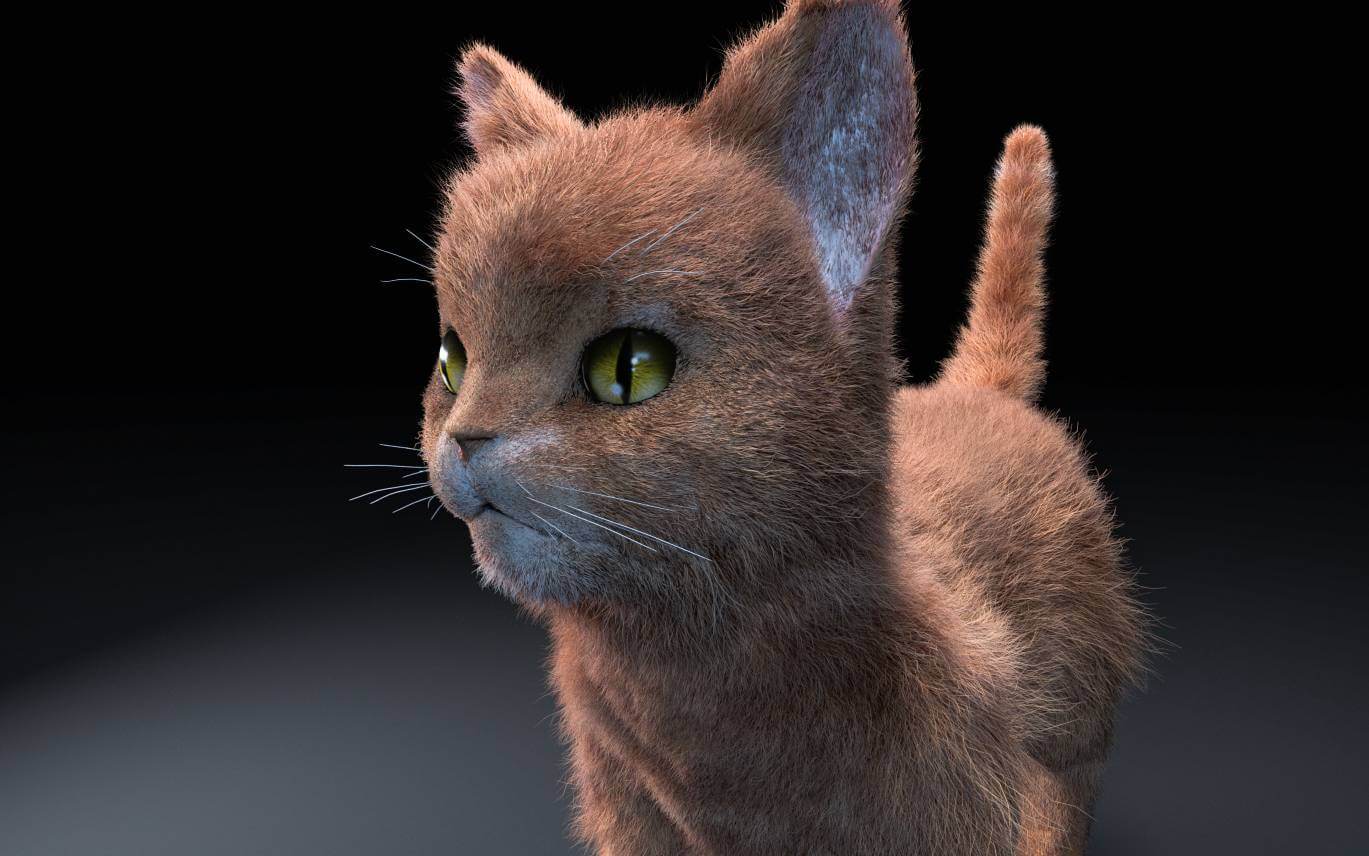 Cat with Fur - Free 3D Model by 3dstudio
