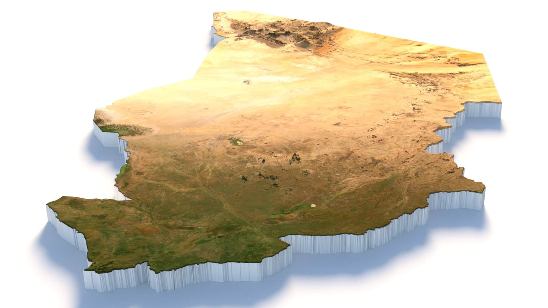Chad Tchad Terrain Map - 3D Model by 3dstudio