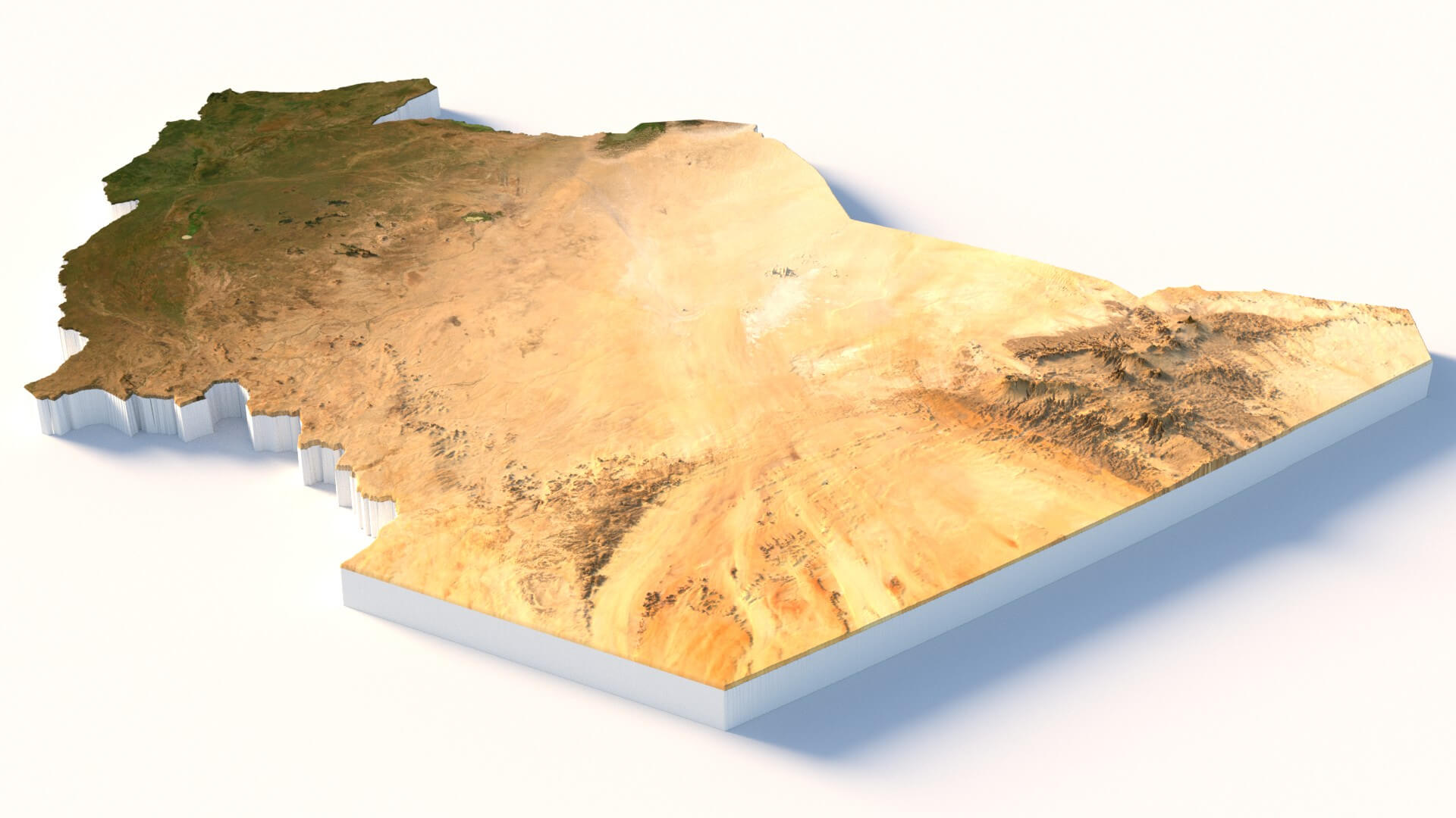 Chad Tchad Terrain Map - 3D Model by 3dstudio